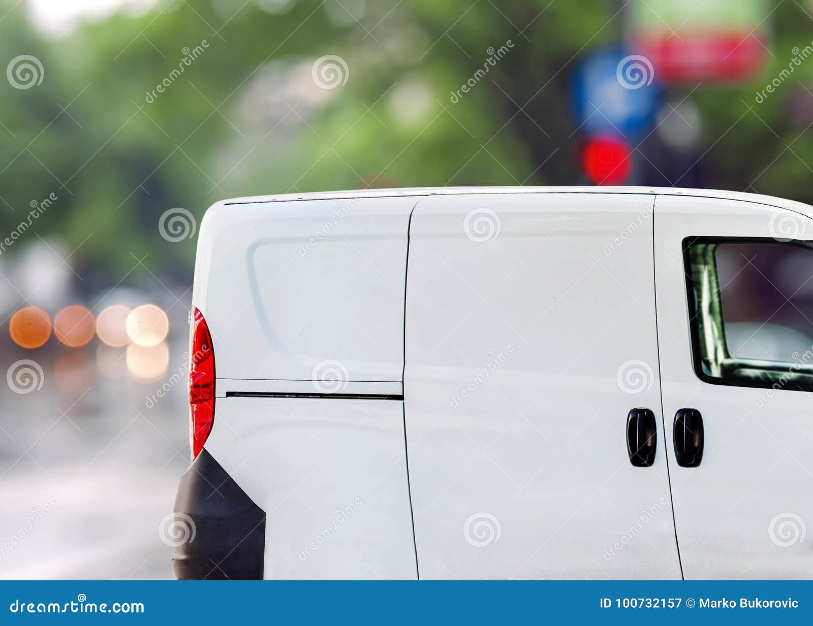 Fast Delivery, Van on City Street Stock Image - Image of concept ...