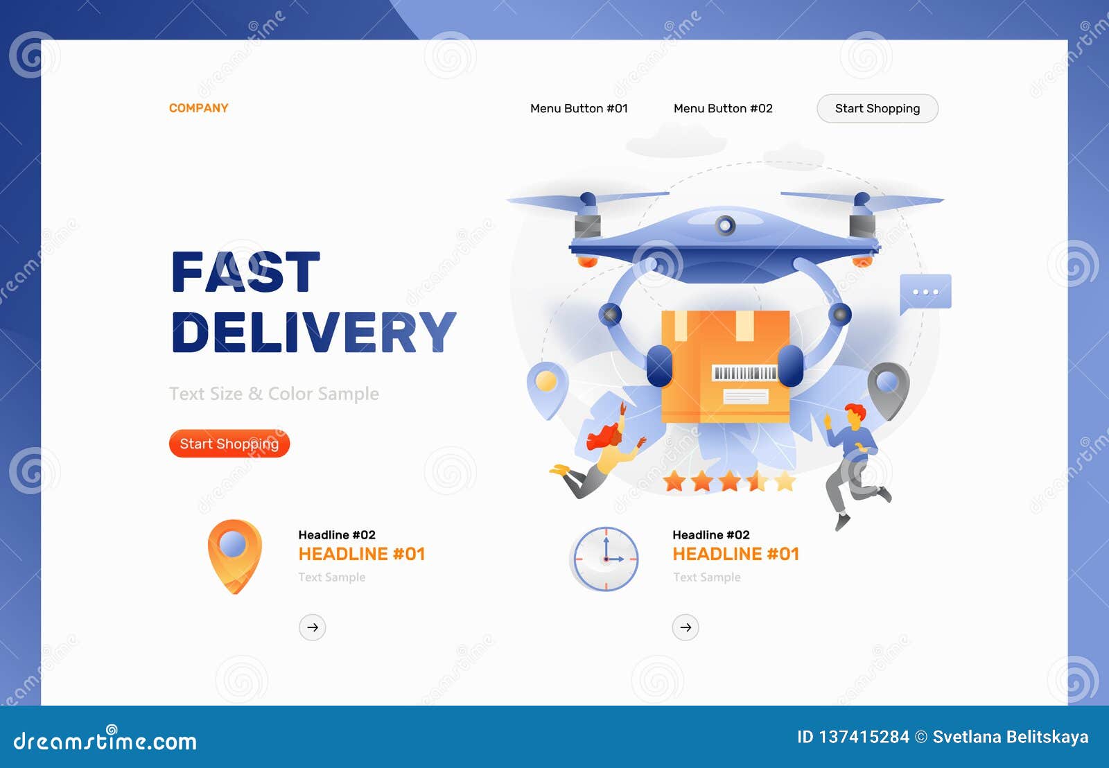 Fast Delivery Website Header Stock Vector - Illustration of future ...