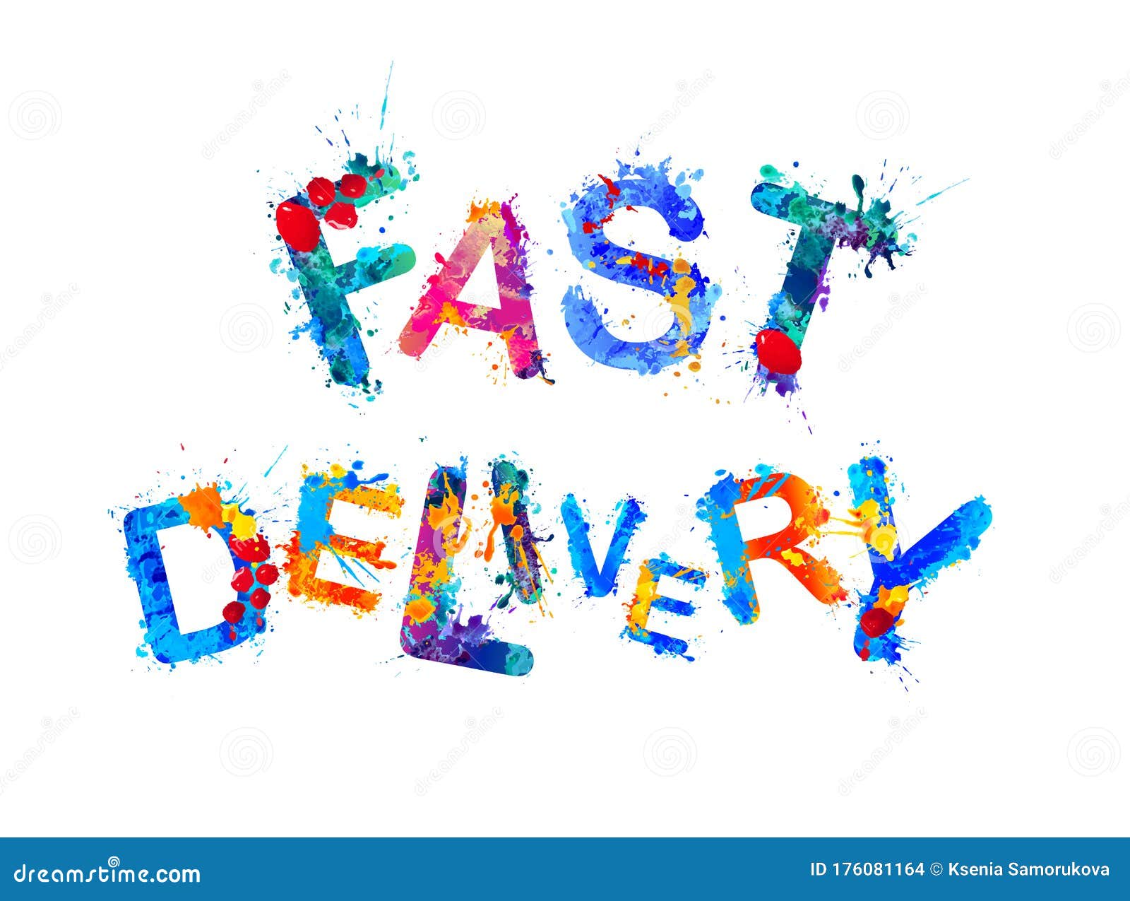 Fast Delivery. Word of Splash Paint Letters Stock Vector - Illustration ...