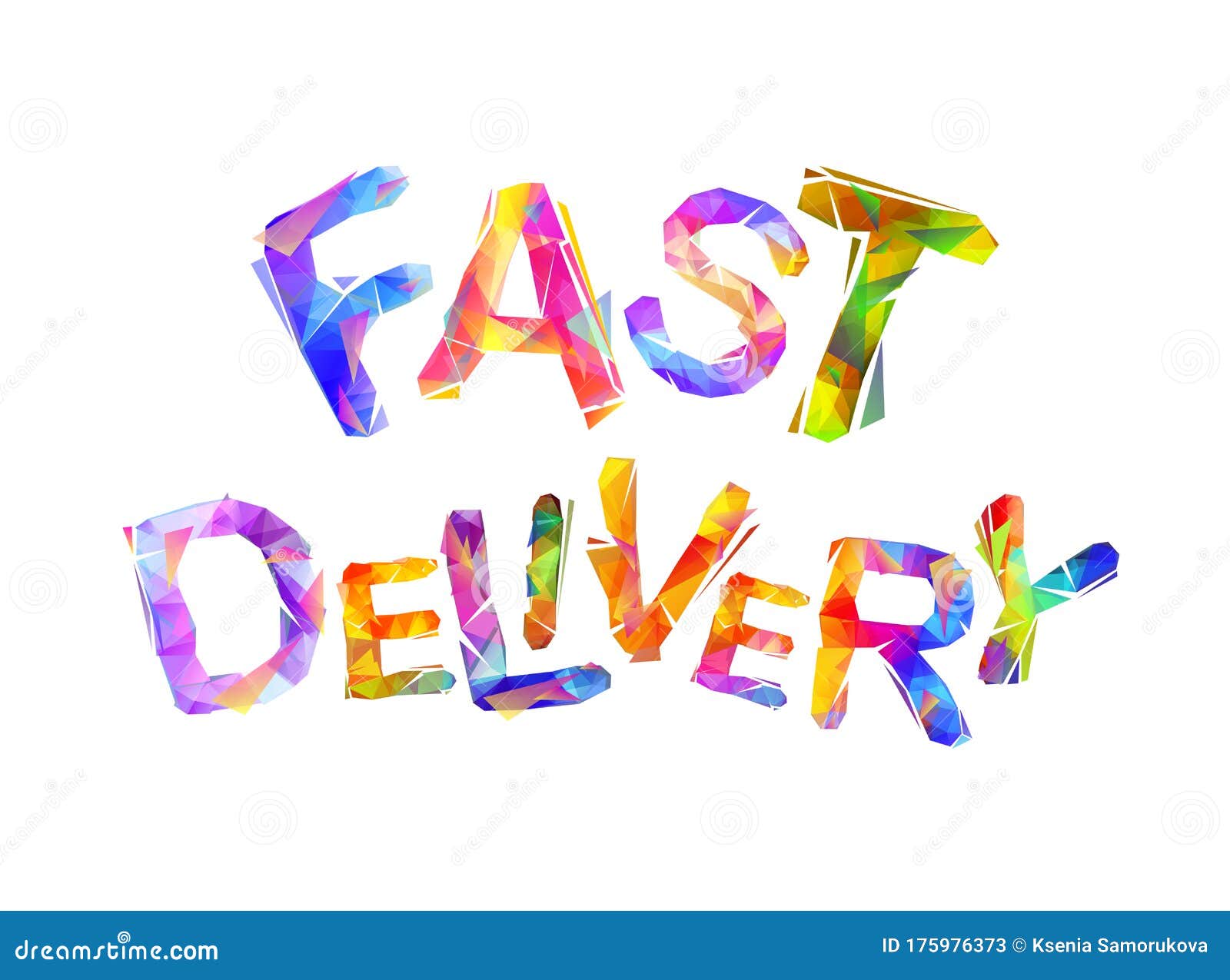 Fast Delivery. Word of Triangular Letters Stock Vector - Illustration ...