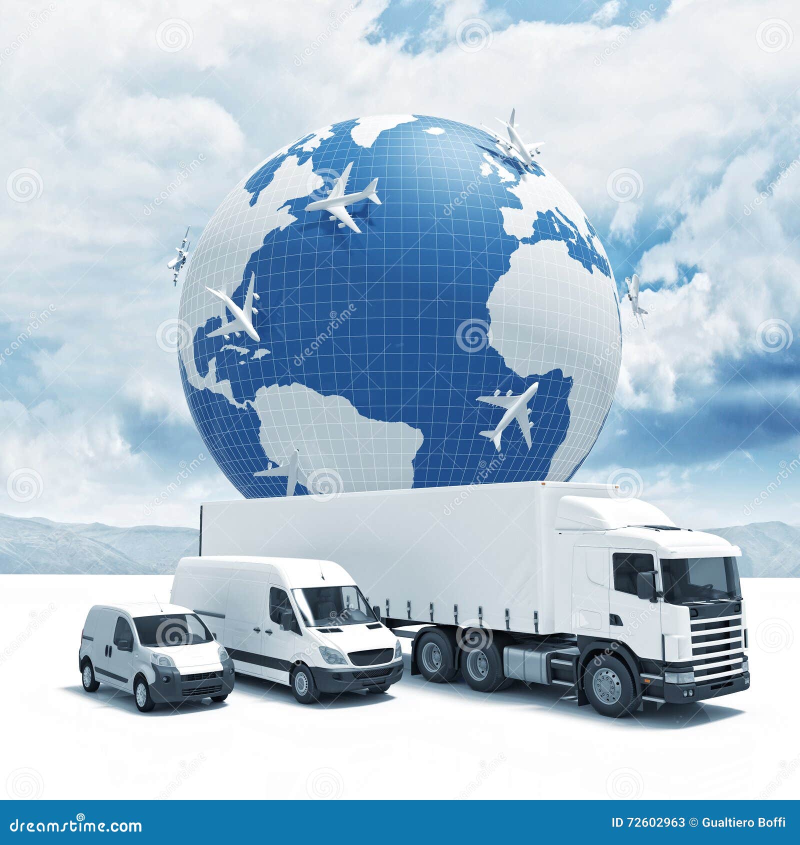 Fast delivery world wide stock illustration. Illustration of airplane ...