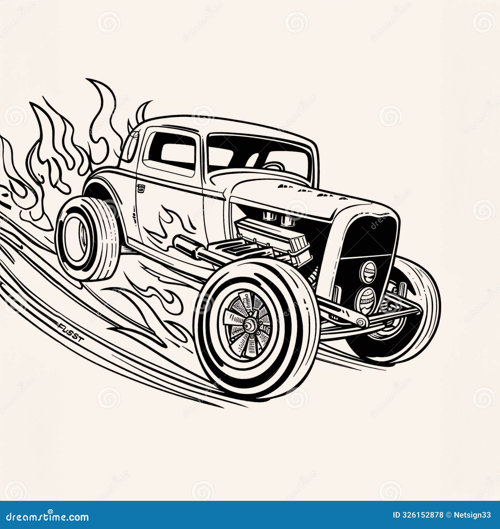 Fast Dune Buggy - a Black and White Drawing of a Hot Rod Stock ...