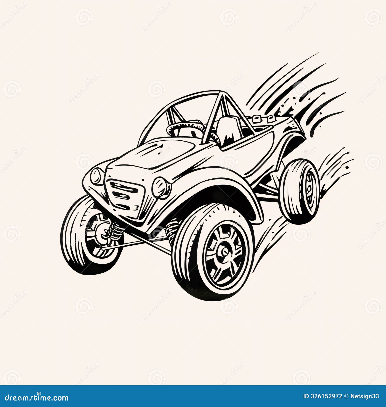 Fast Dune Buggy - a Cartoon of a Car Stock Illustration - Illustration ...