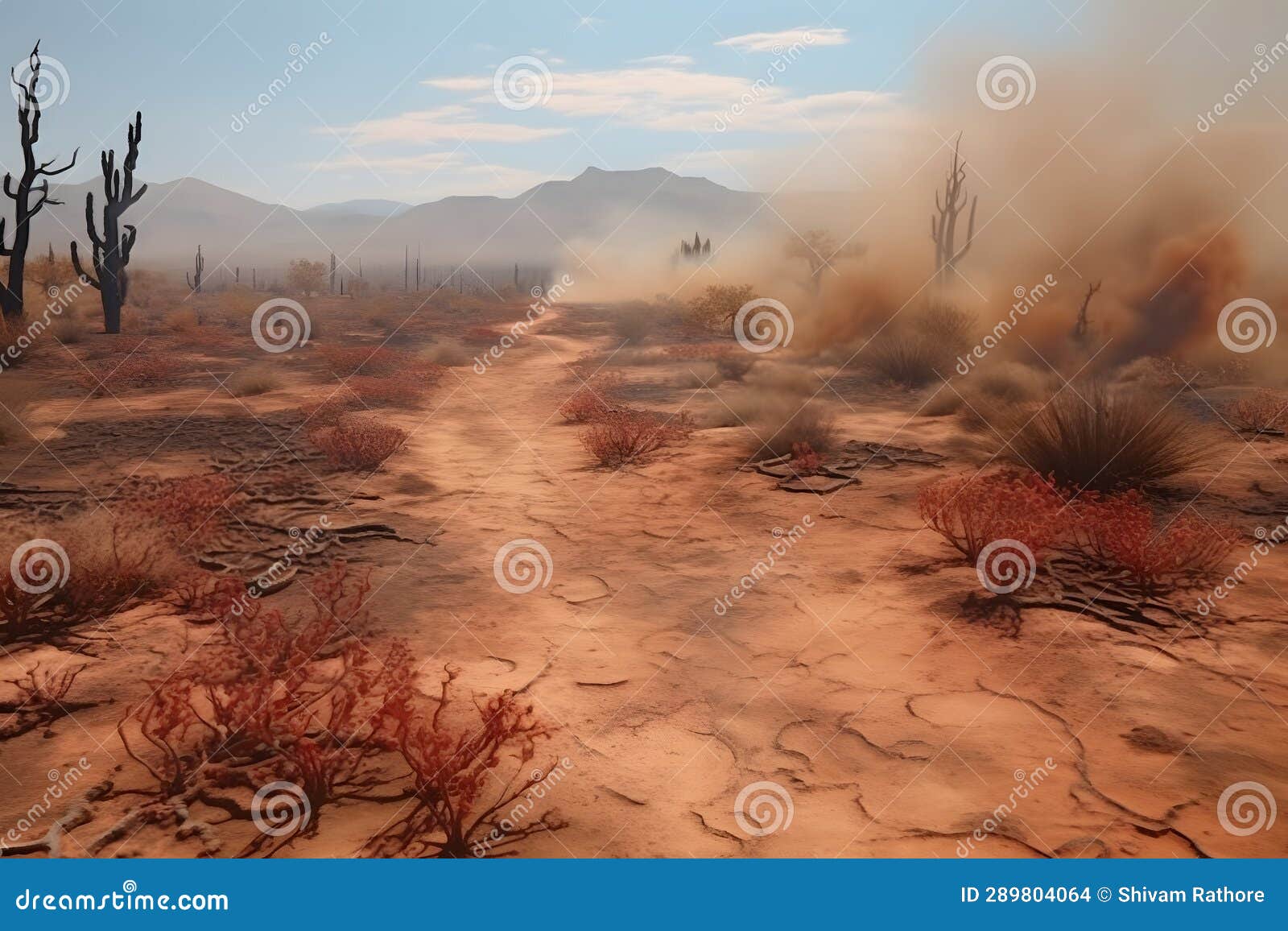 Fast Dusty Wind in the Middle of Desert. AI Generated Stock ...