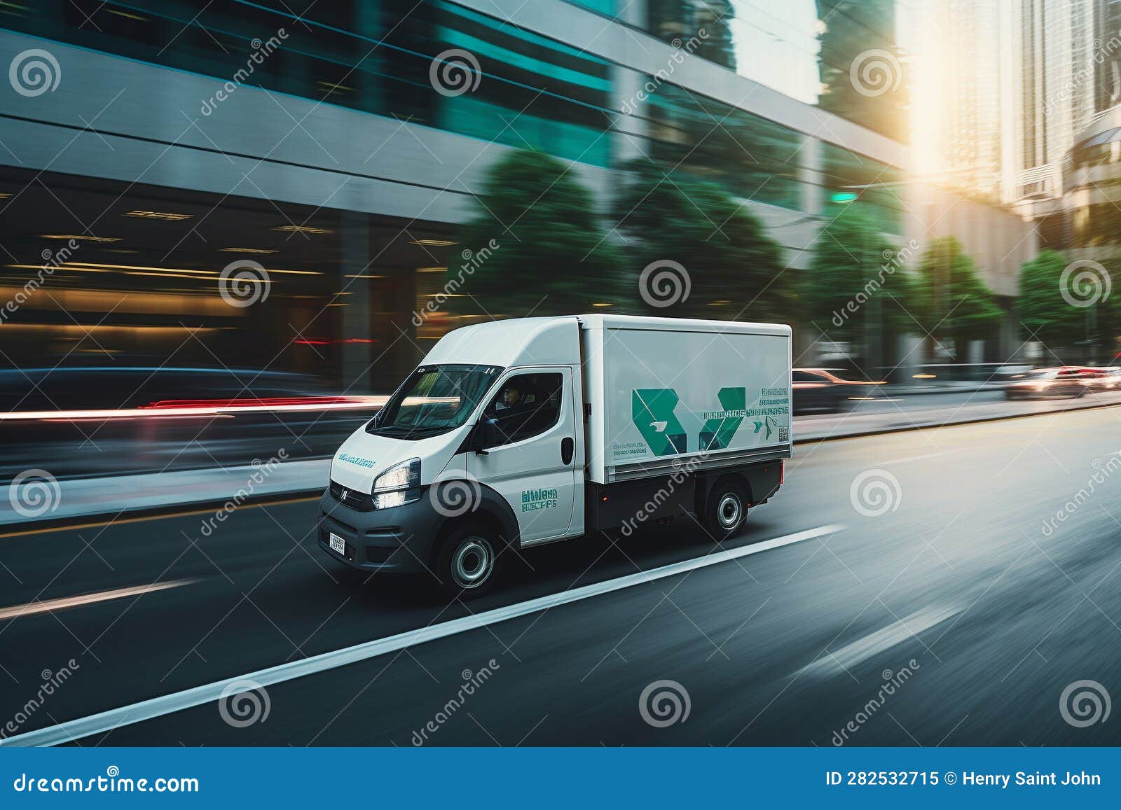 Fast and Efficient Delivery Truck Service Stock Illustration ...