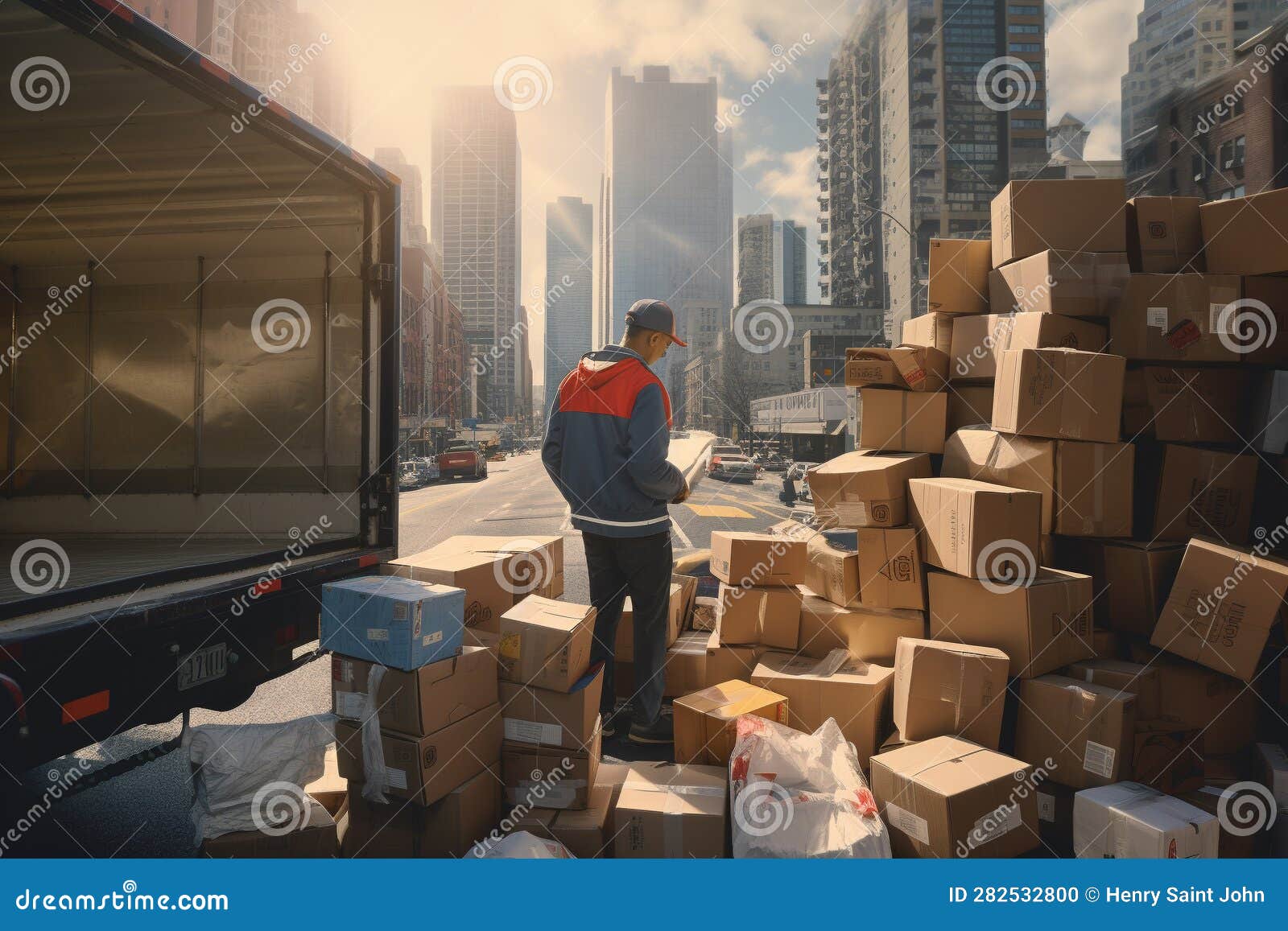 Efficient Delivery Route Map With Truck Transportation Cartoon Vector ...