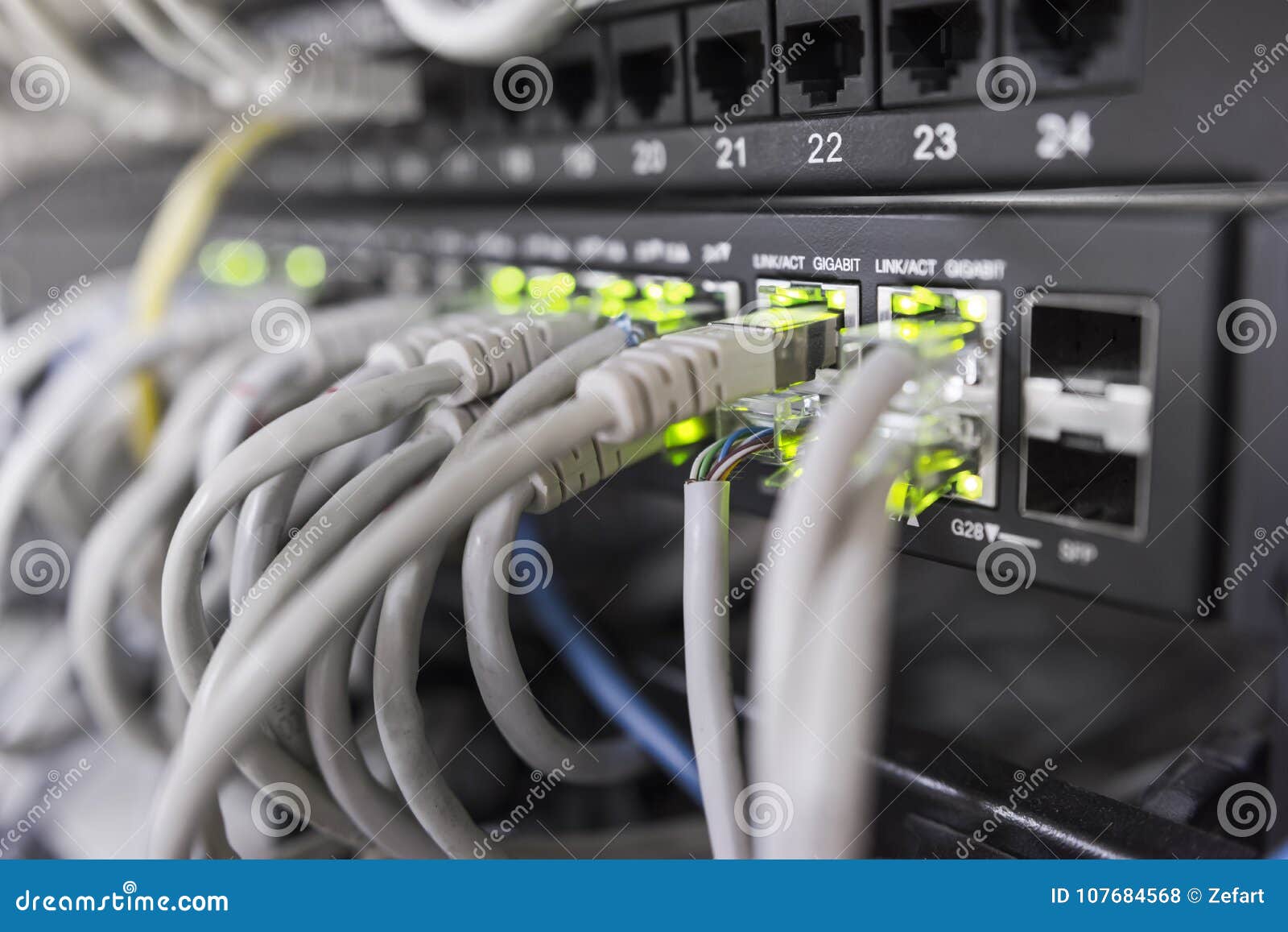 Fast Ethernet Gigabit Switch Front View Stock Photo - Image of switch ...