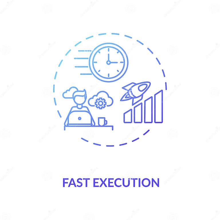 Fast Execution Blue Gradient Concept Icon. Trading Platform Strategy ...