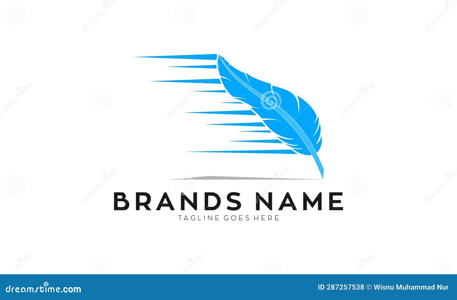 Fast Feather Pen Illustration Vector Logo Stock Vector - Illustration ...