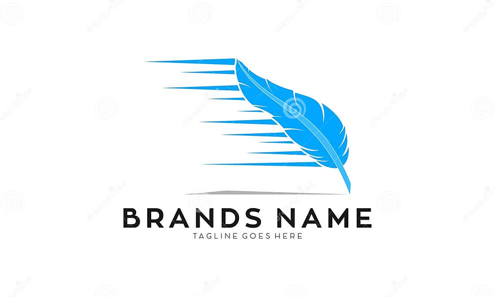 Fast Feather Pen Illustration Vector Logo Stock Illustration ...