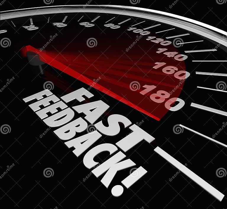 Fast Feedback Words Speedometer Instant Answer Reply Response Stock ...