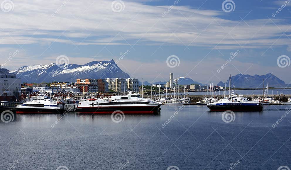 Fast Ferries in Harbour of Bodo, Norway Stock Photo - Image of bodo ...