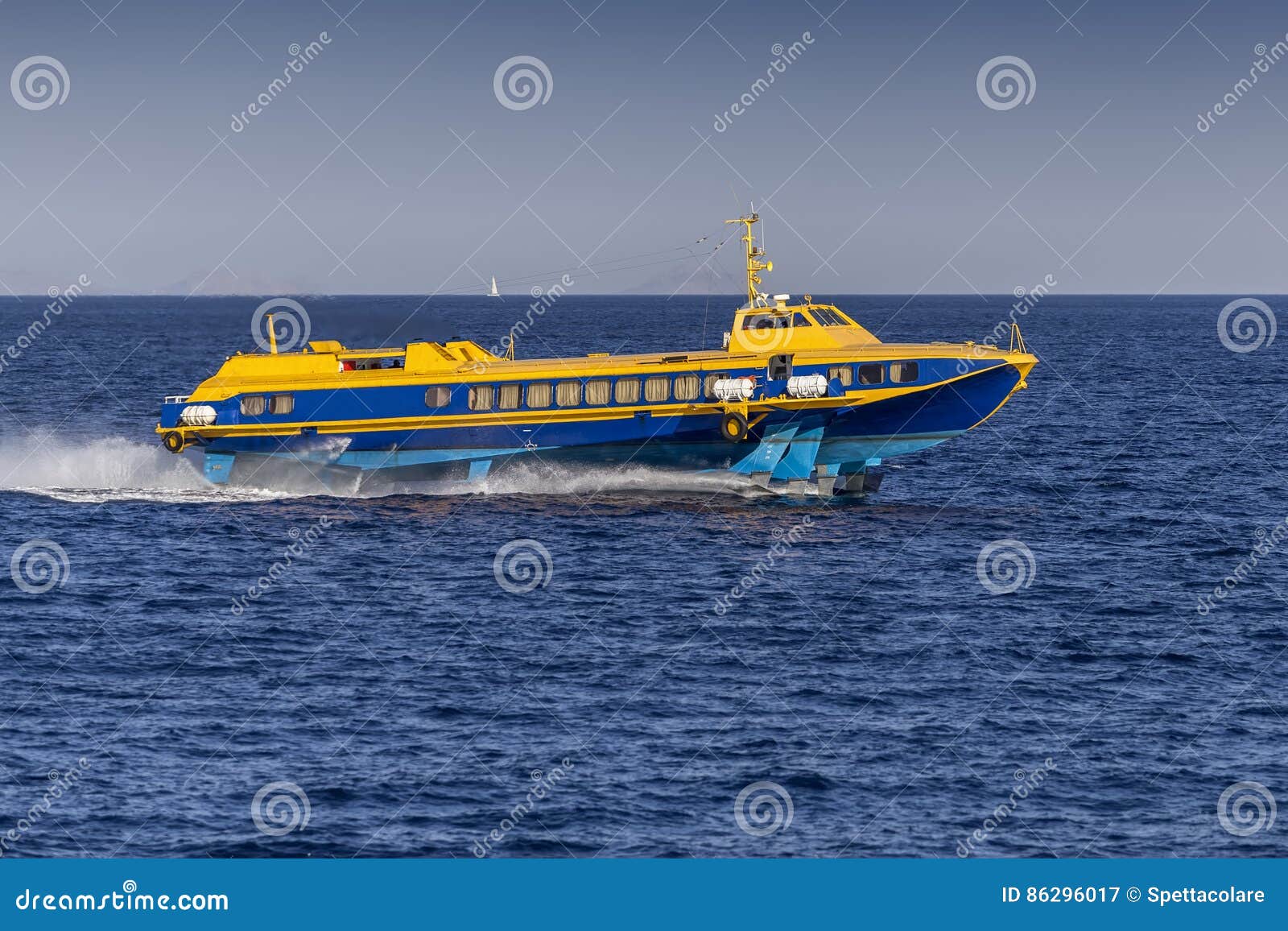 Fast ferry boat in the see stock image. Image of modern - 86296017