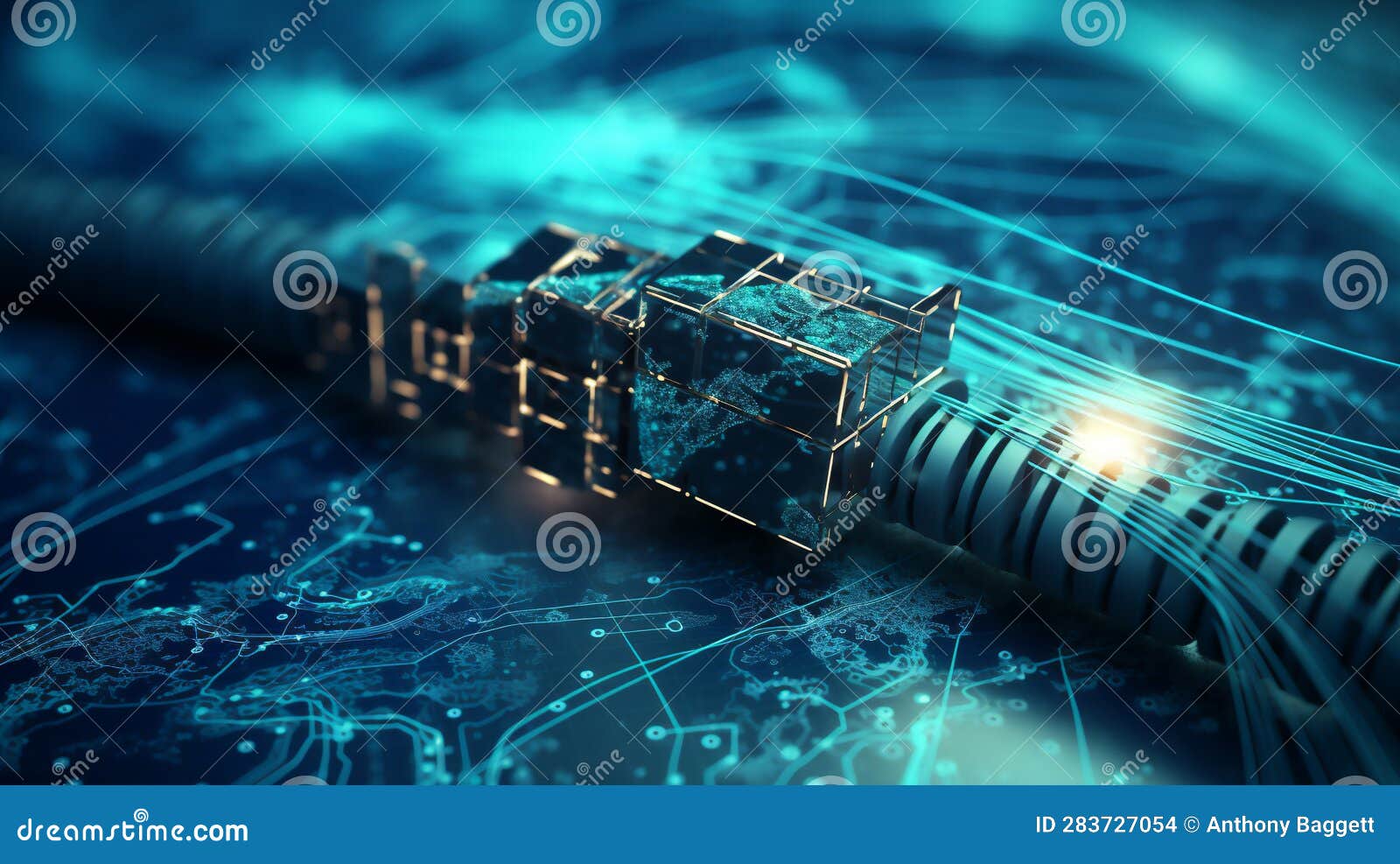 Fast Fibre Internet Computer Cable Transmitting Broadband ...