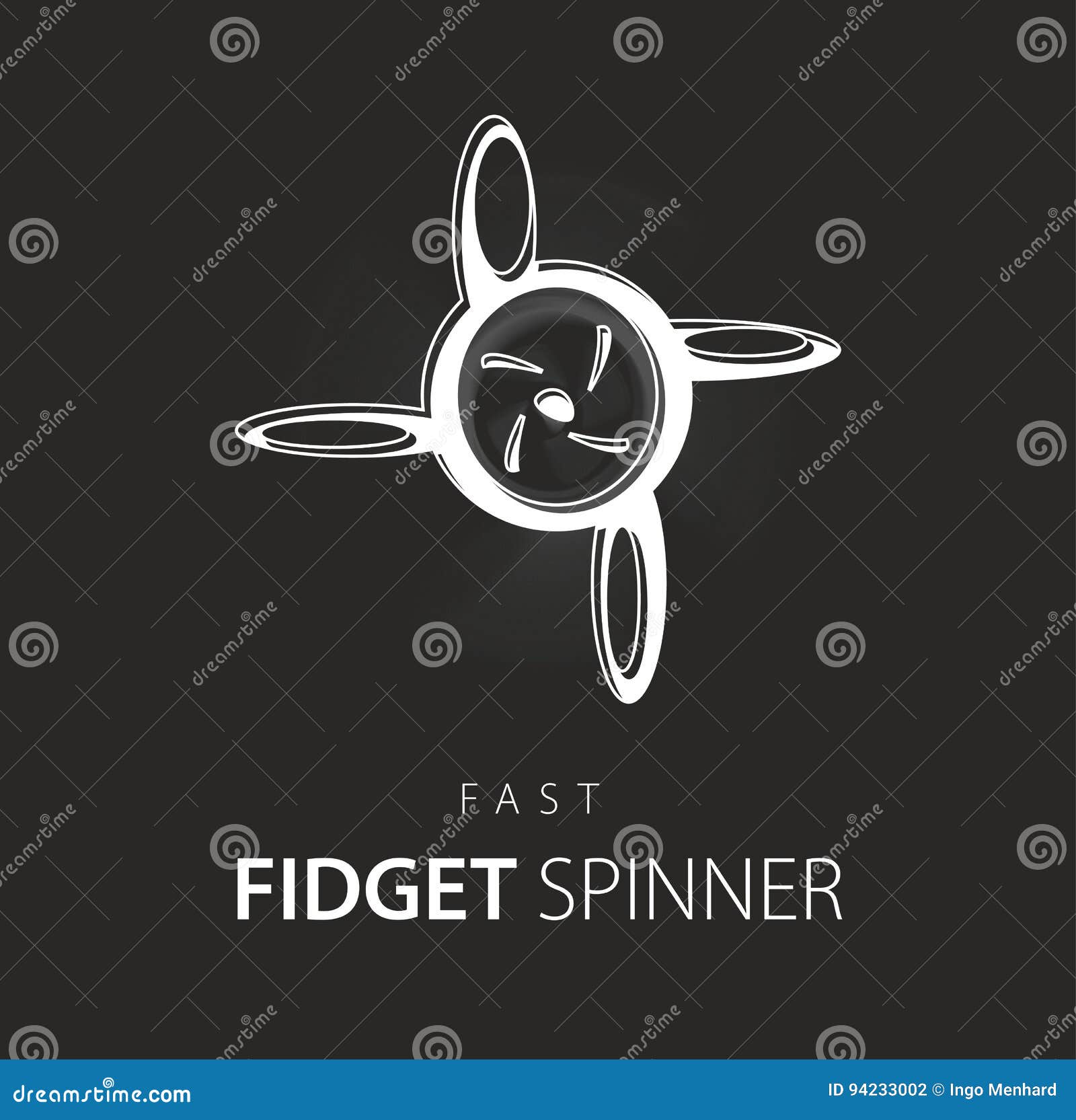 Fast Fidget Spinner Logo Illustration Hand Drawn Stock Vector ...