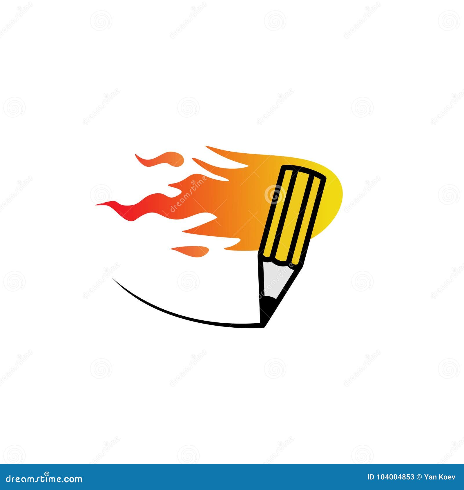Fast fire pencil logo stock vector. Illustration of design - 104004853