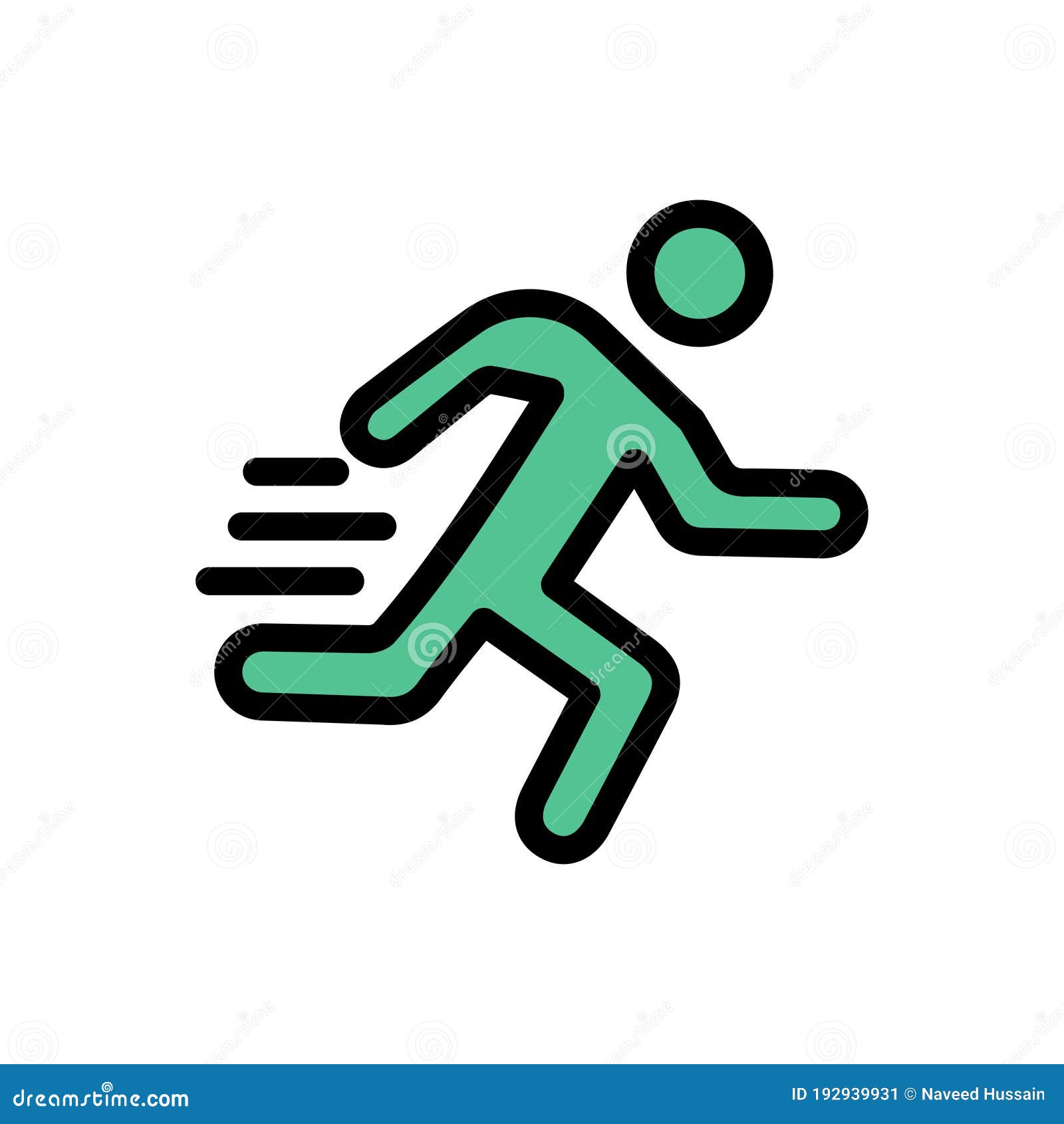 Fast flat color icon stock vector. Illustration of sign - 192939931