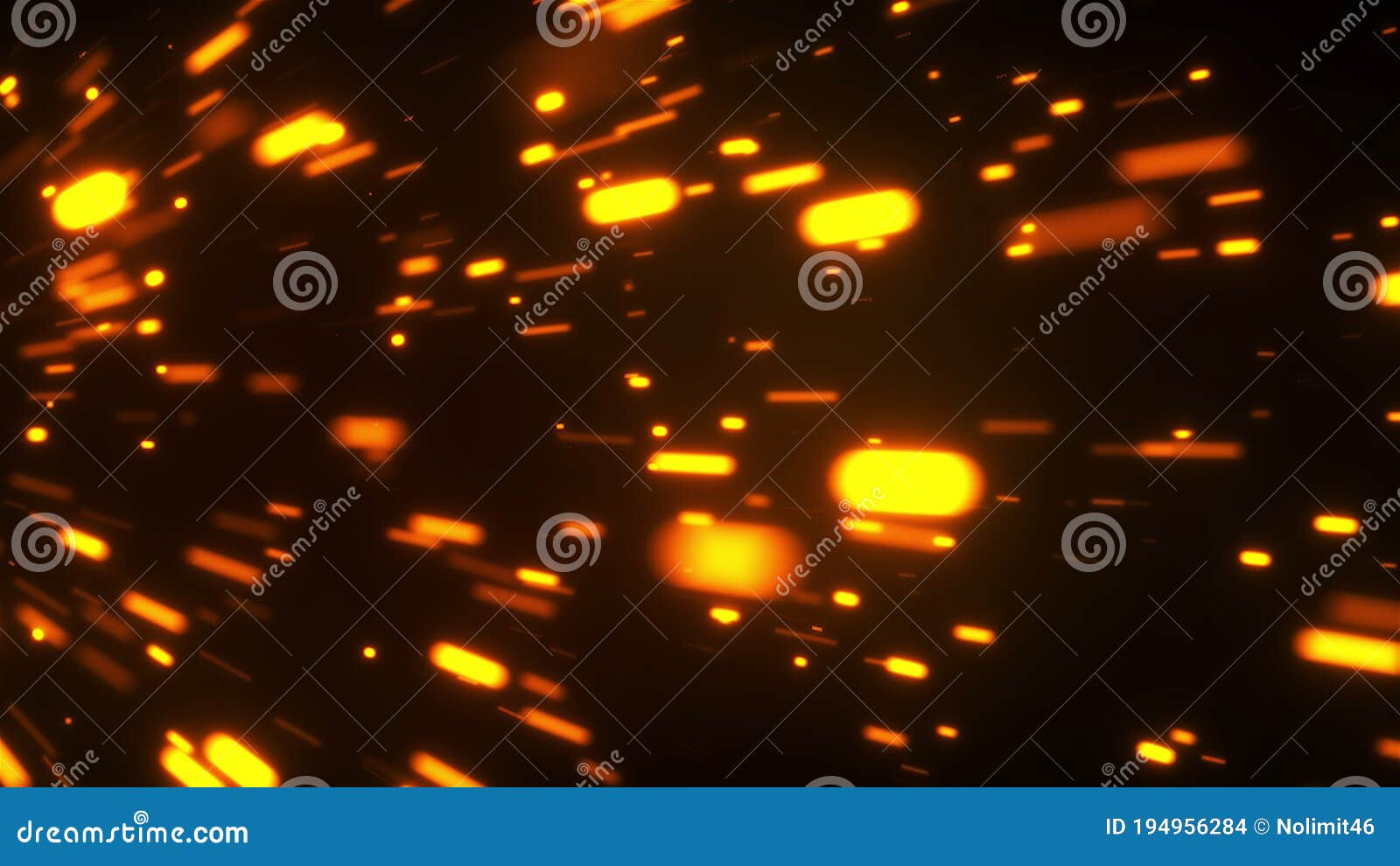 Fast Flight of Embers in the Dark Space, 3d Rendering Computer ...