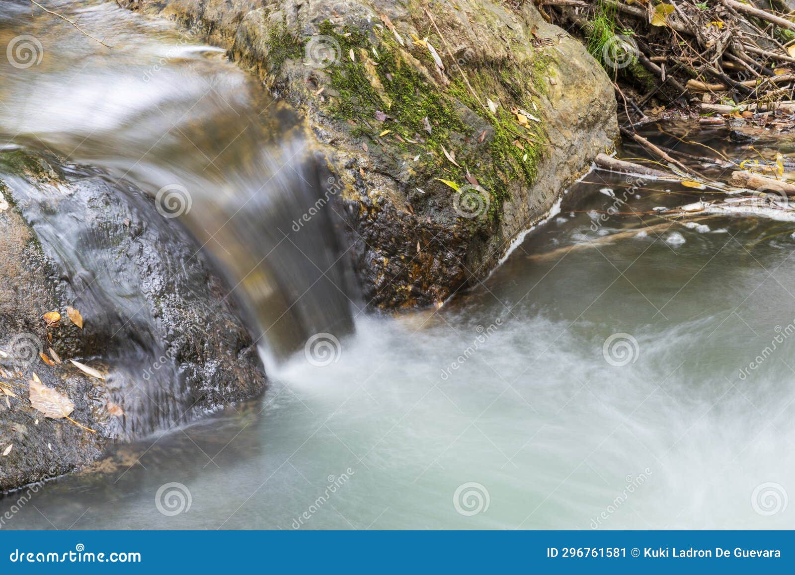 Fast Flow of Water in a Small Waterfall Stock Image - Image of ...