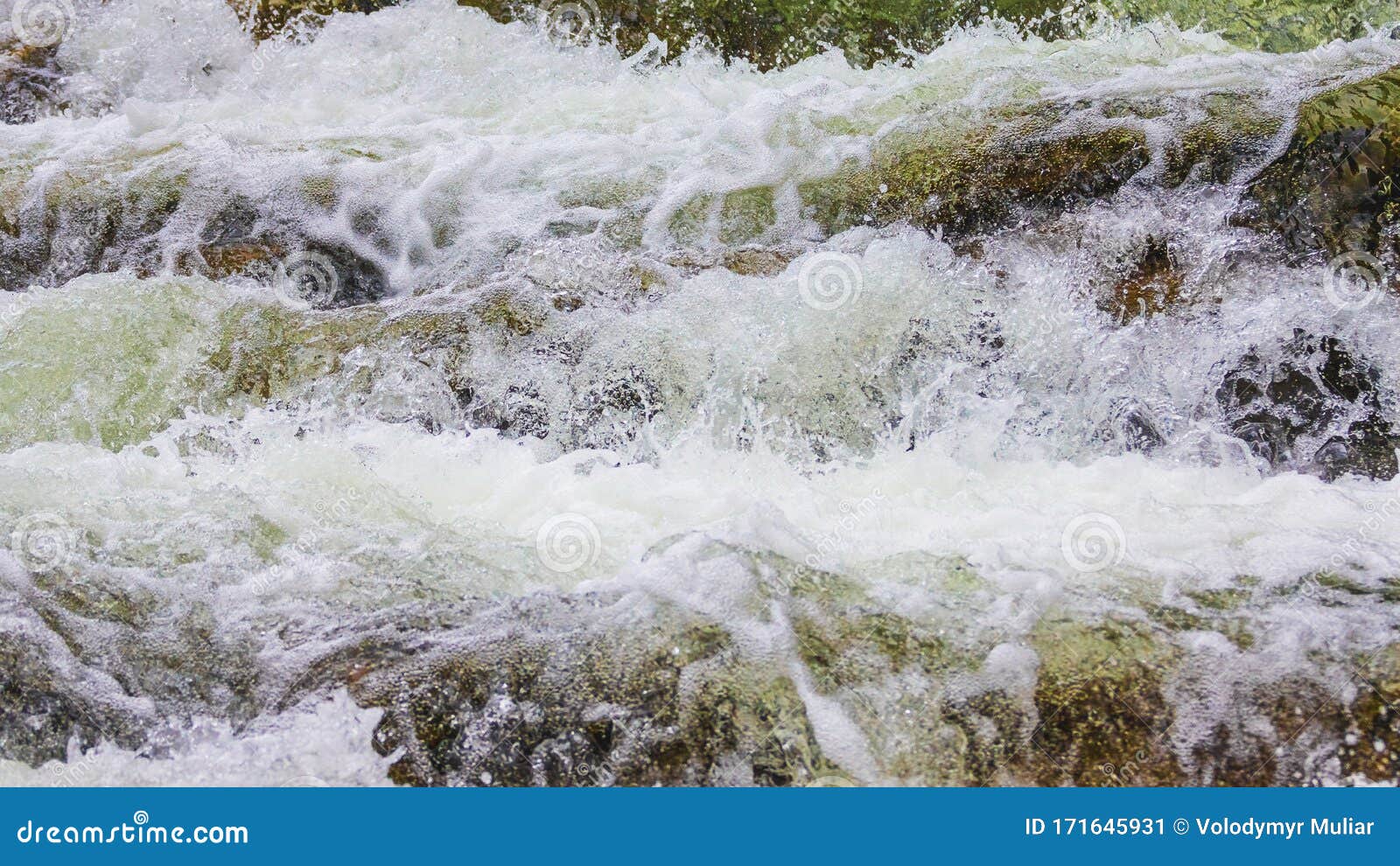 Fast Flowing Mountain River. Water Texture with Foam_ Stock Image ...