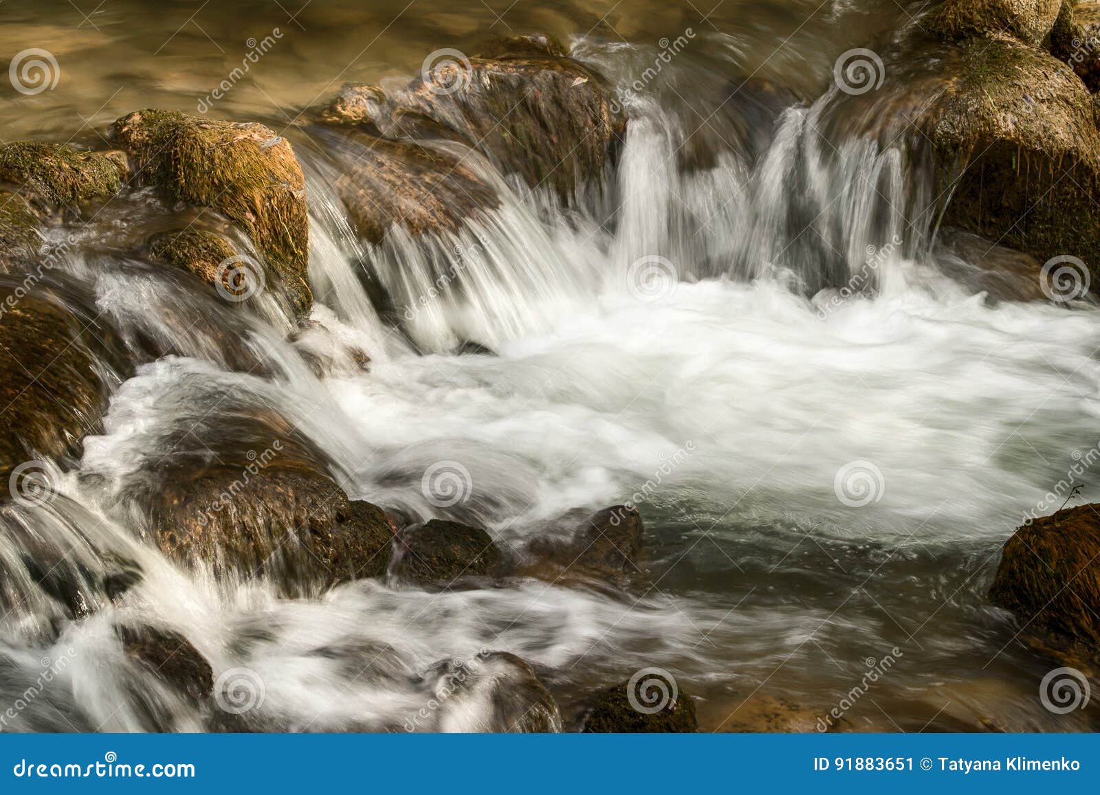 Fast Flowing Mountain Stream Stock Image - Image of nature, foliage ...