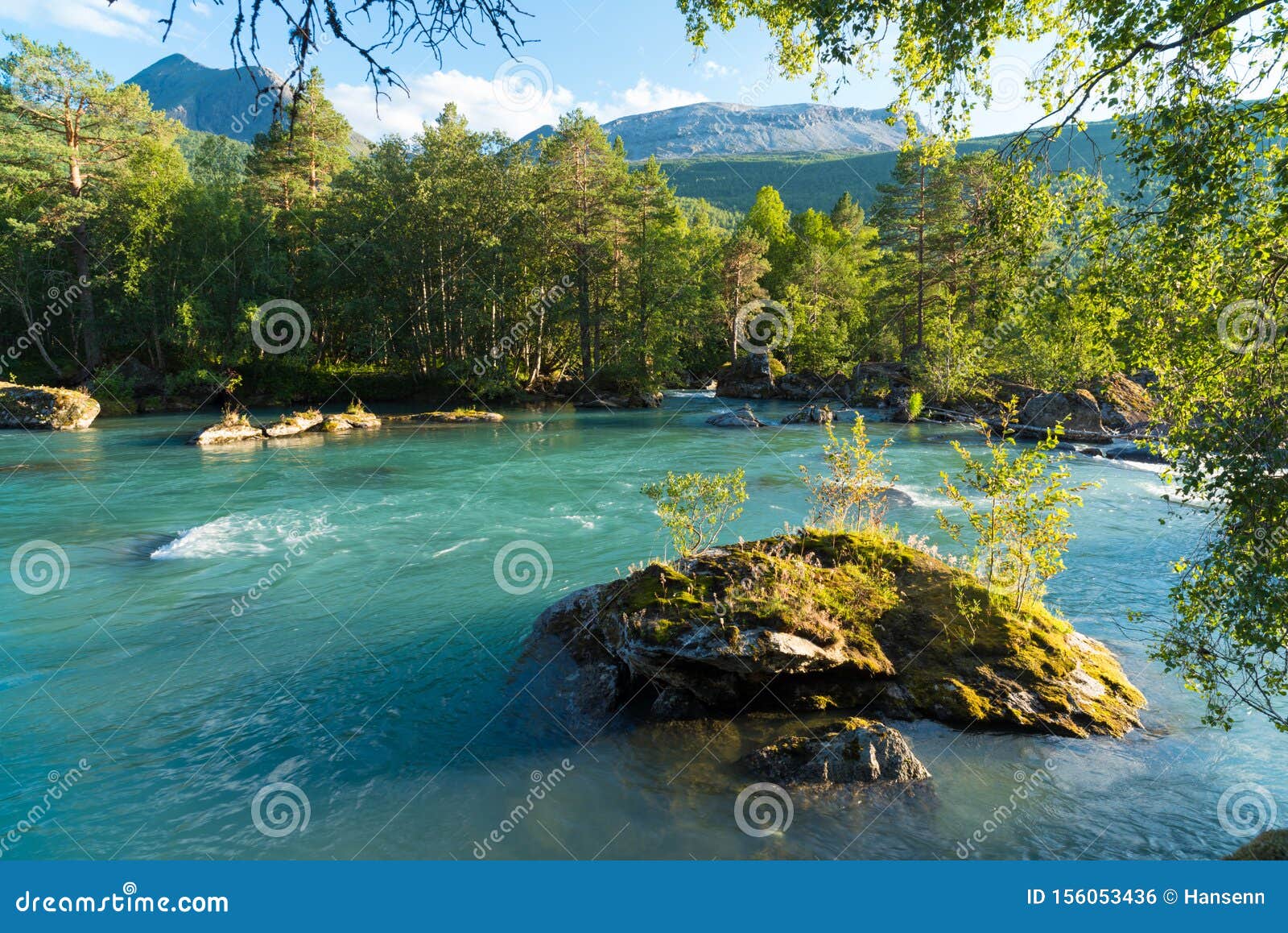 Fast Flowing Norwegian River Stock Photo - Image of salmon, hill: 156053436