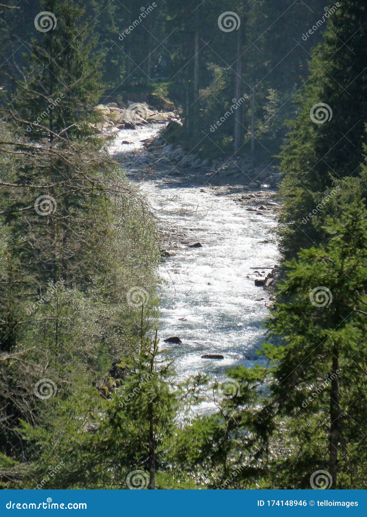 River Flowing Down the Mountain Stock Photo - Image of europe ...