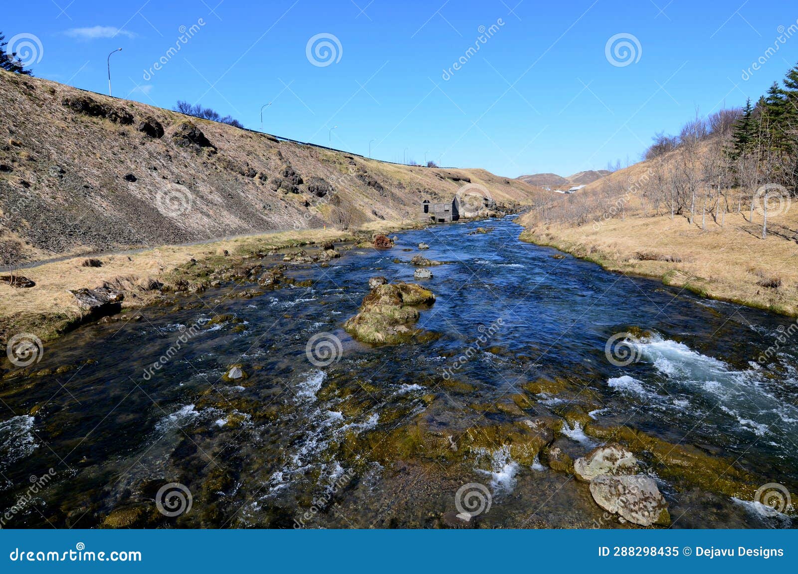 Fast Flowing River in Rural Remote Iceland Stock Image - Image of ...
