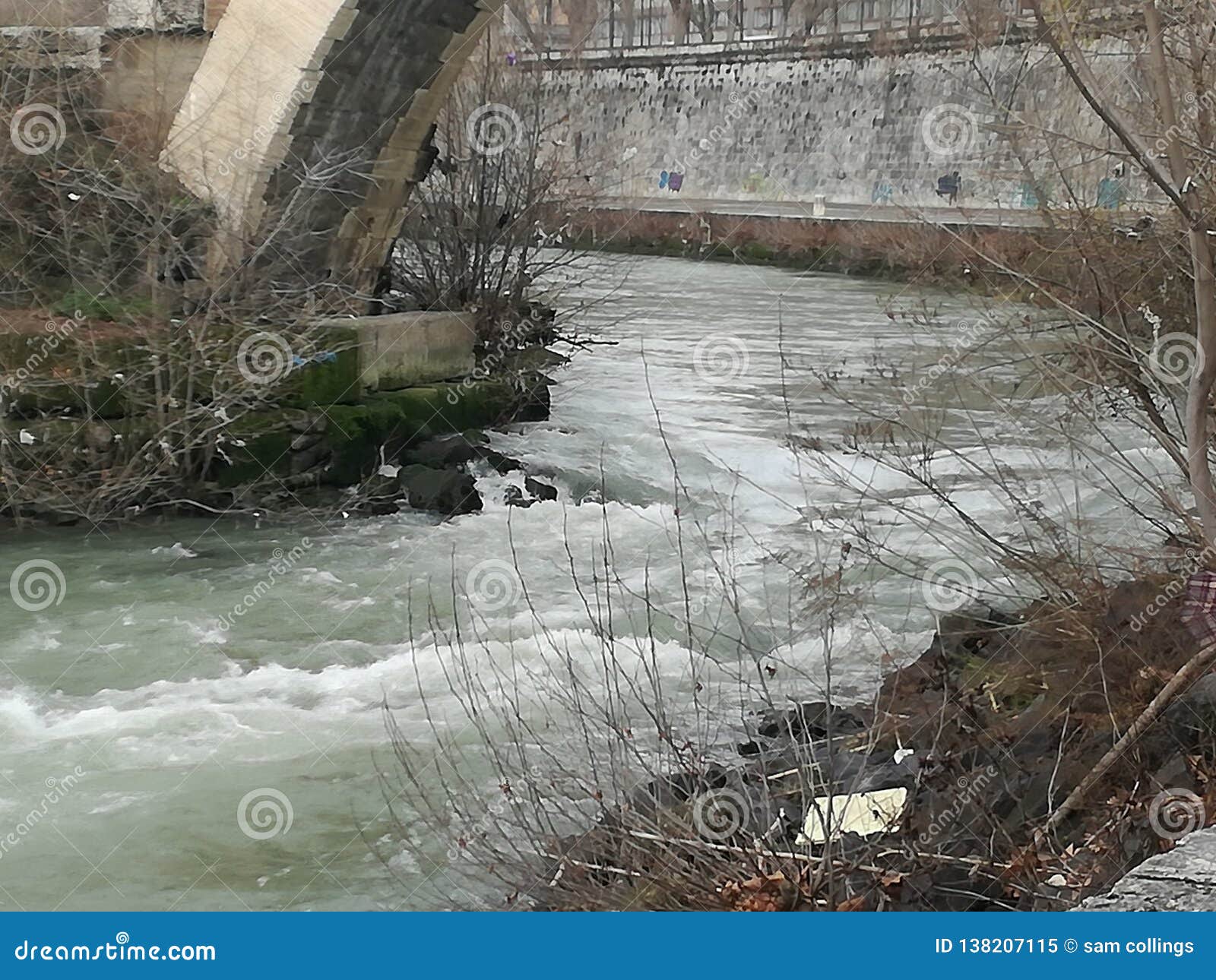 River under bridge stock image. Image of flowing, bridge - 138207115