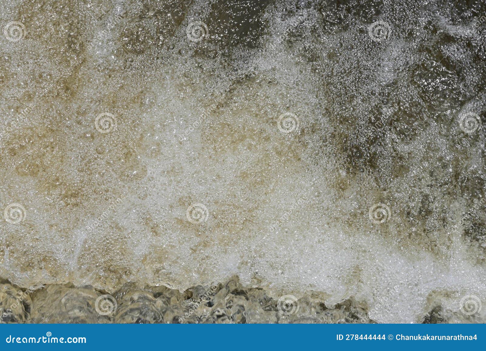 Fast Flowing Water Making the White Foams on the Water Surface of a ...