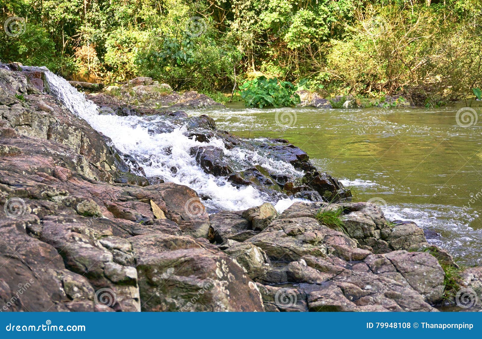 Fast Flowing Water Pass through the Rock Stock Photo - Image of relax ...