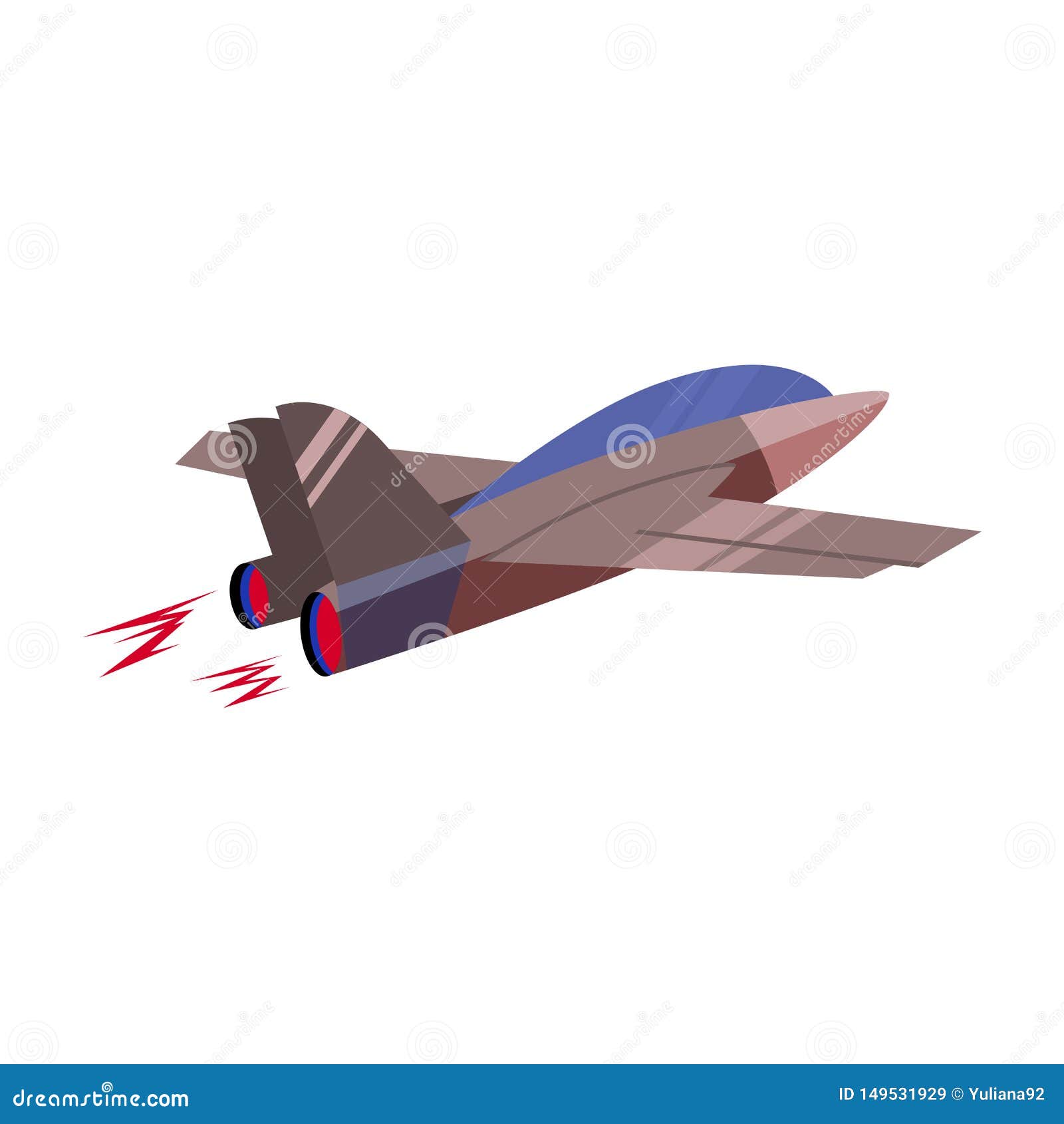 Flying Jet Fighter With Missile. Vector Illustration | CartoonDealer ...