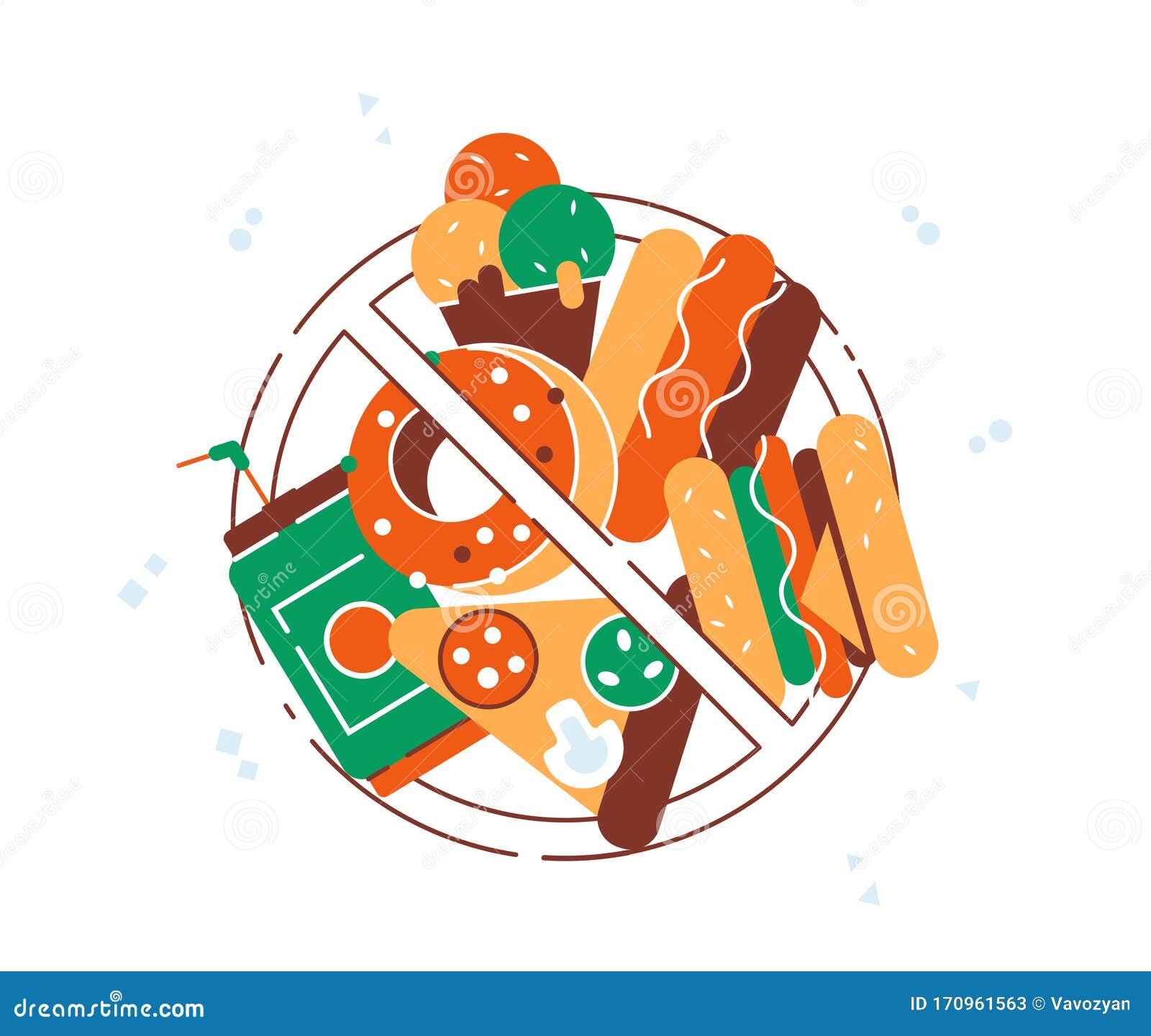 No Fast Food. Fast Food Products Stock Vector - Illustration of ...