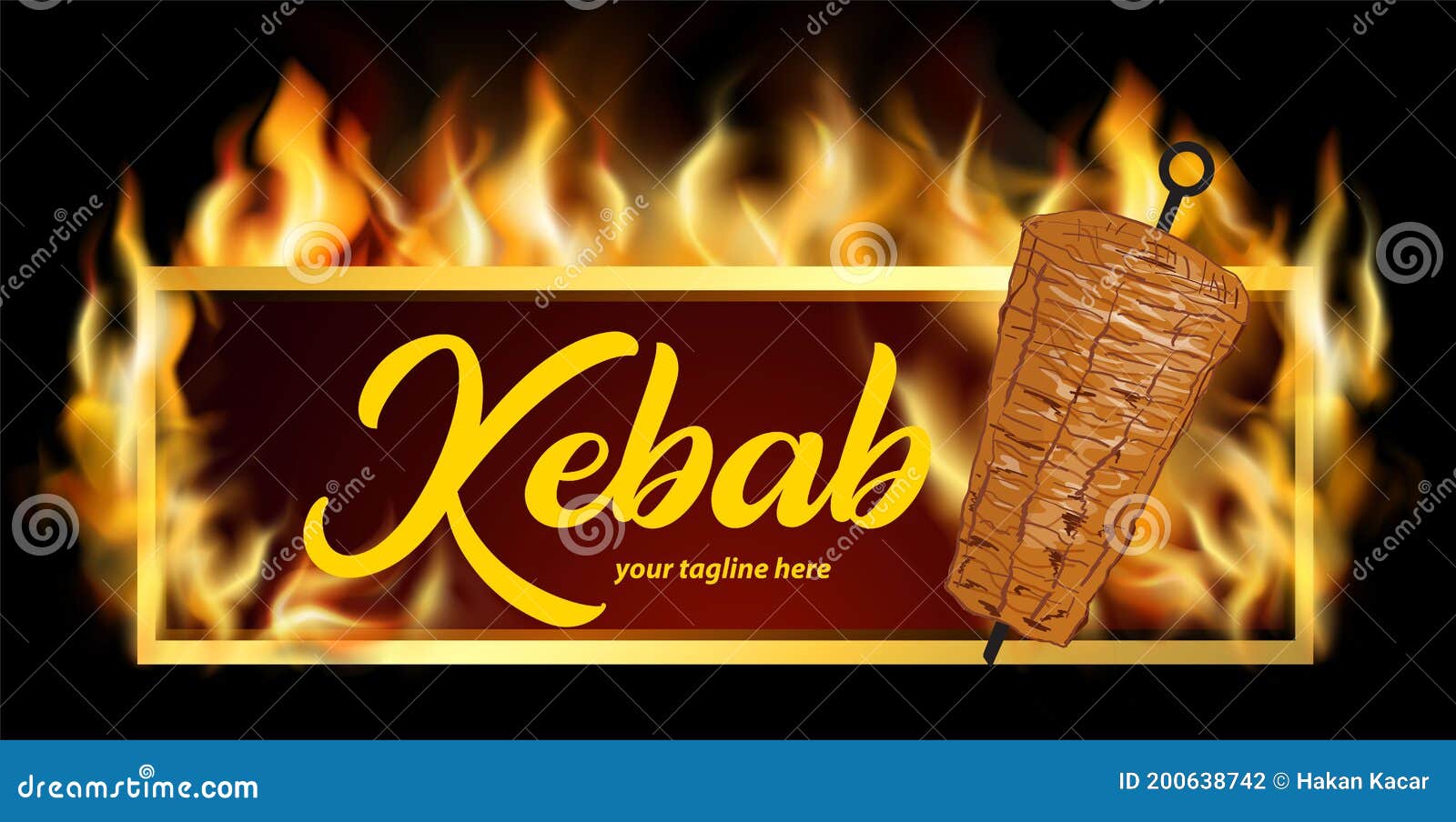 Kebab Logo Design. Doner Kebab Logo Stock Vector - Illustration of ...