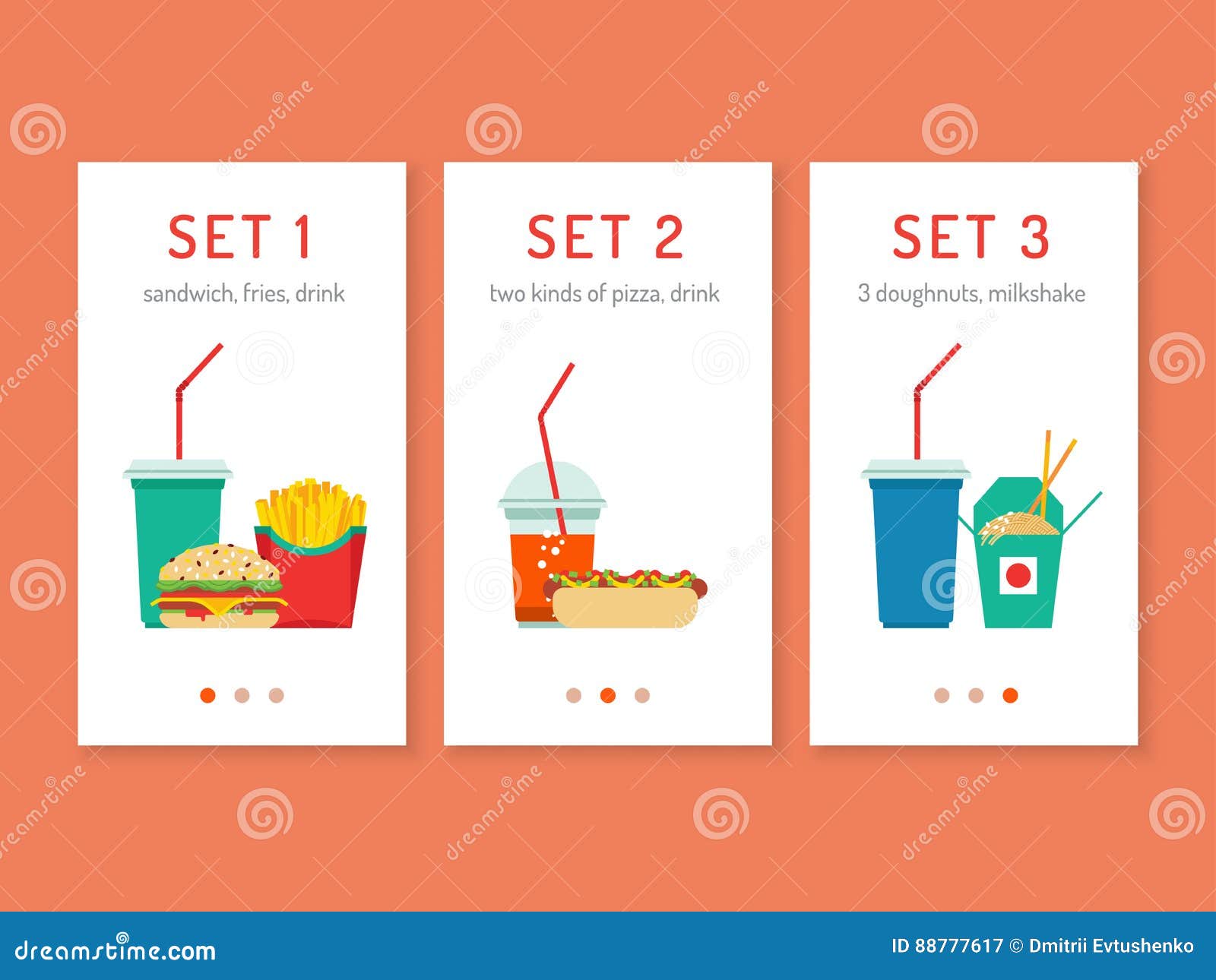 Fast food app stock vector. Illustration of online, meal - 88777617