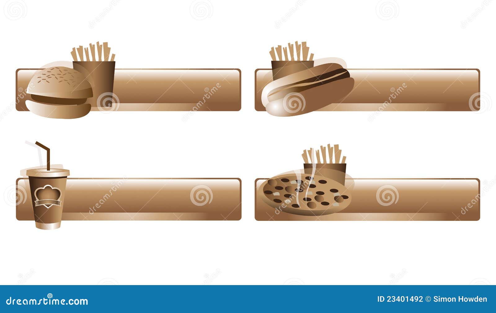 Fast Food Banners stock illustration. Illustration of horizontal - 23401492