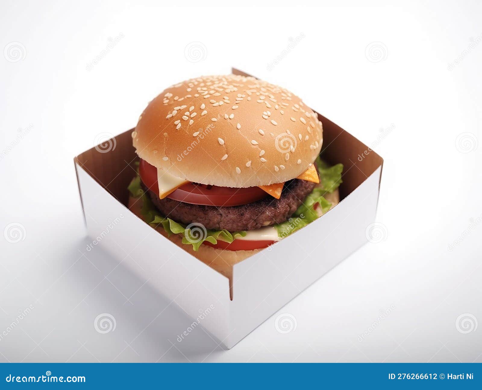 Fast Food Beef Burger Delicious Packaged in a Practical Box Restaurant ...