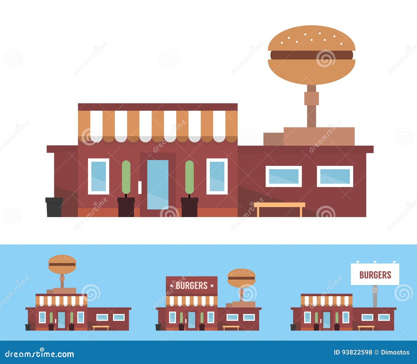 Fast food building stock vector. Illustration of style - 93822598