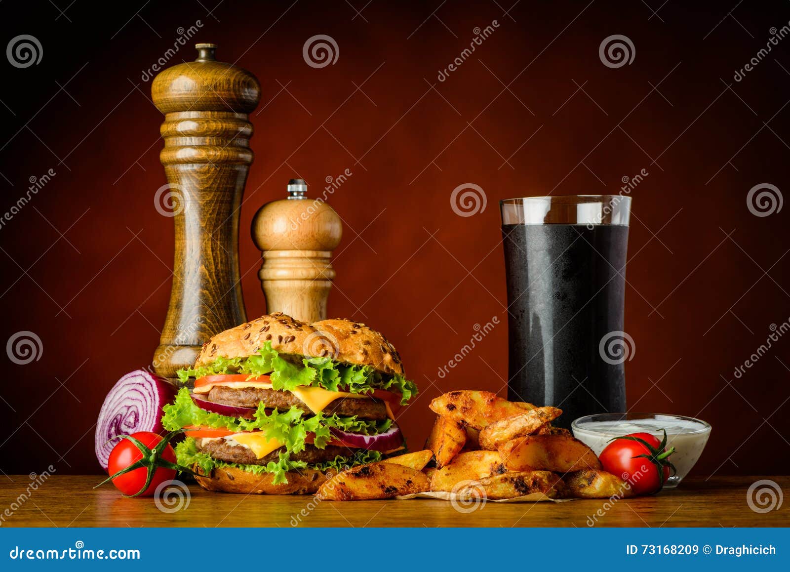 Fast Food Burger with Cola and Potatoes Stock Image - Image of sandwich ... Fast Food Burger with Cola and Potatoes Stock Image - Image of sandwich ...