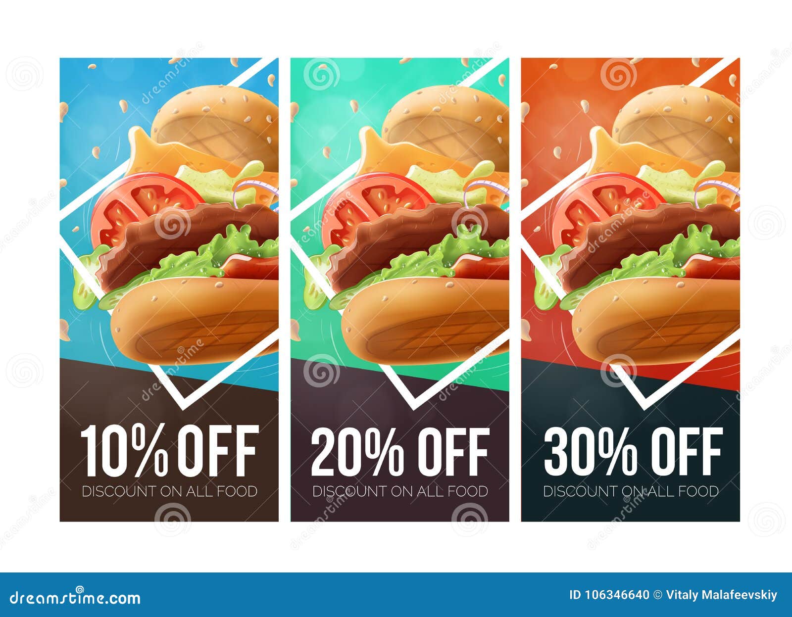 Burger Discount Fast Food Sale Flyer Design Vector Template In A4 Size ...