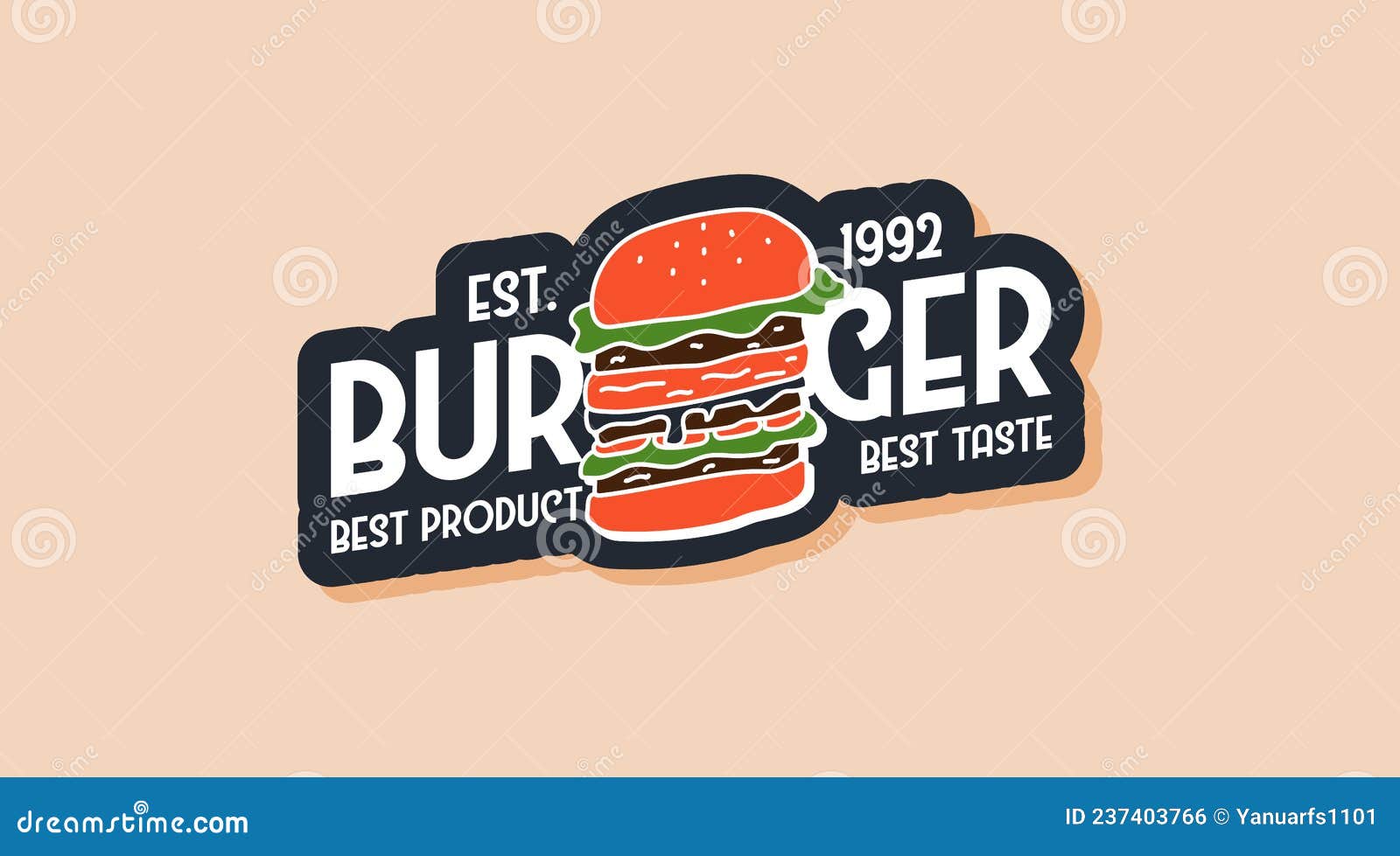 Fast Food Burger Logo Template Vector Stock Vector - Illustration of ...