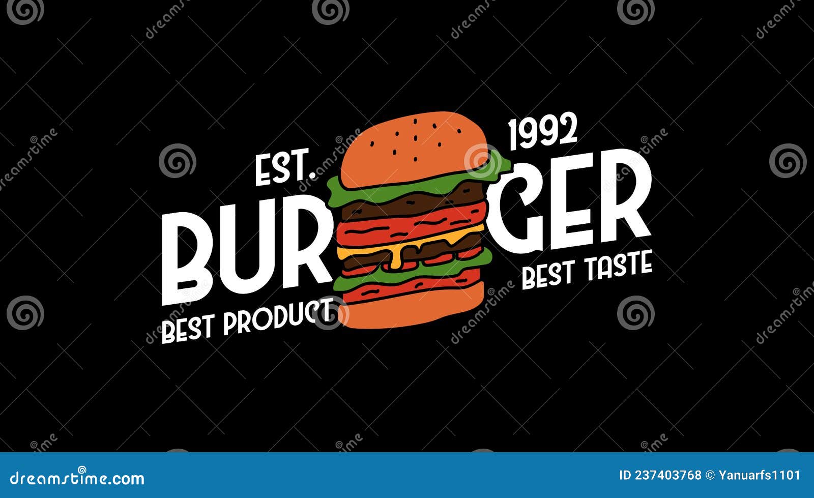 Fast Food Burger Logo Template Vector Stock Vector - Illustration of ...