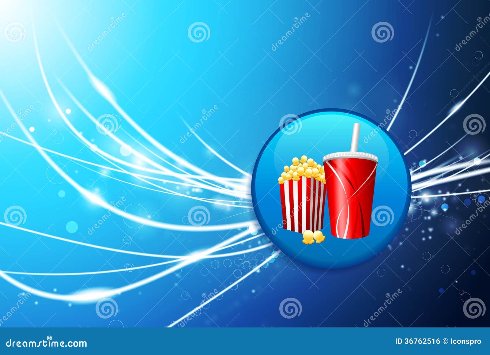 Fast Food Button on Blue Abstract Light Background Stock Illustration ...