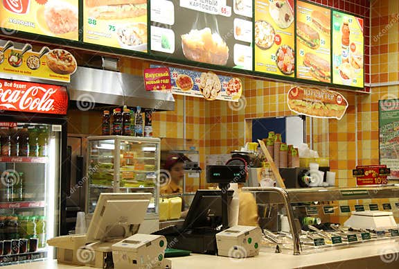 Fast food cafe editorial photo. Image of floor, hall - 17872266