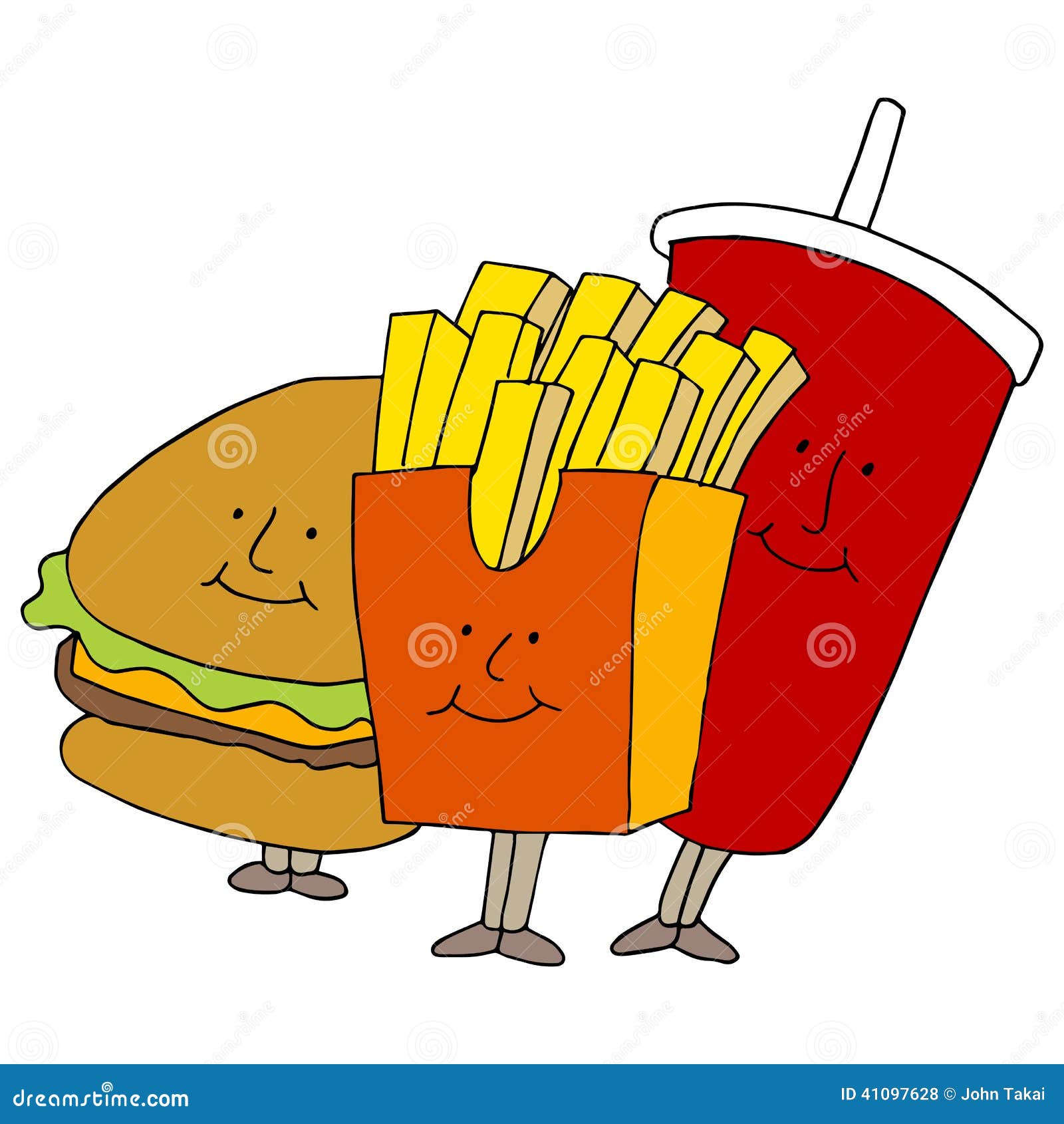 Fast Food Characters stock vector. Illustration of hamburger - 41097628