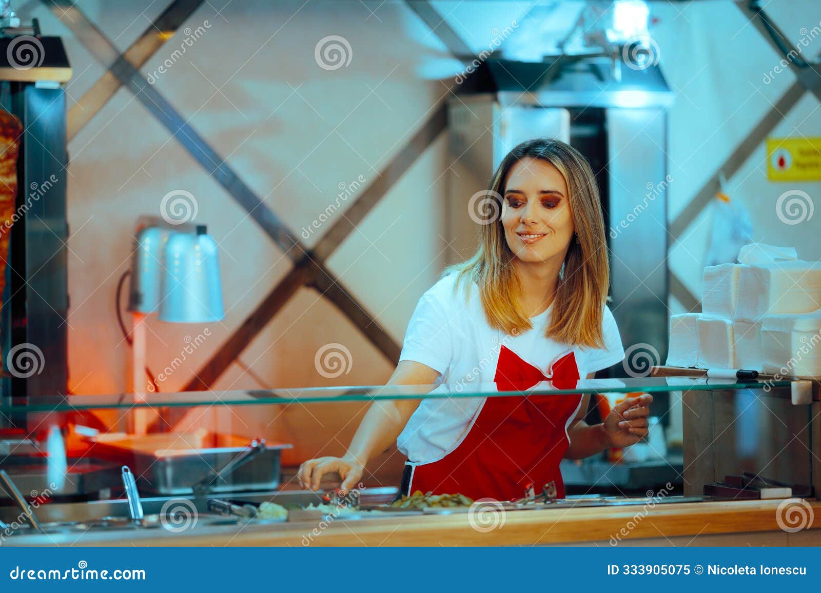 Fast Food Chef Making a Dish with Fresh Ingredients Stock Image - Image ...