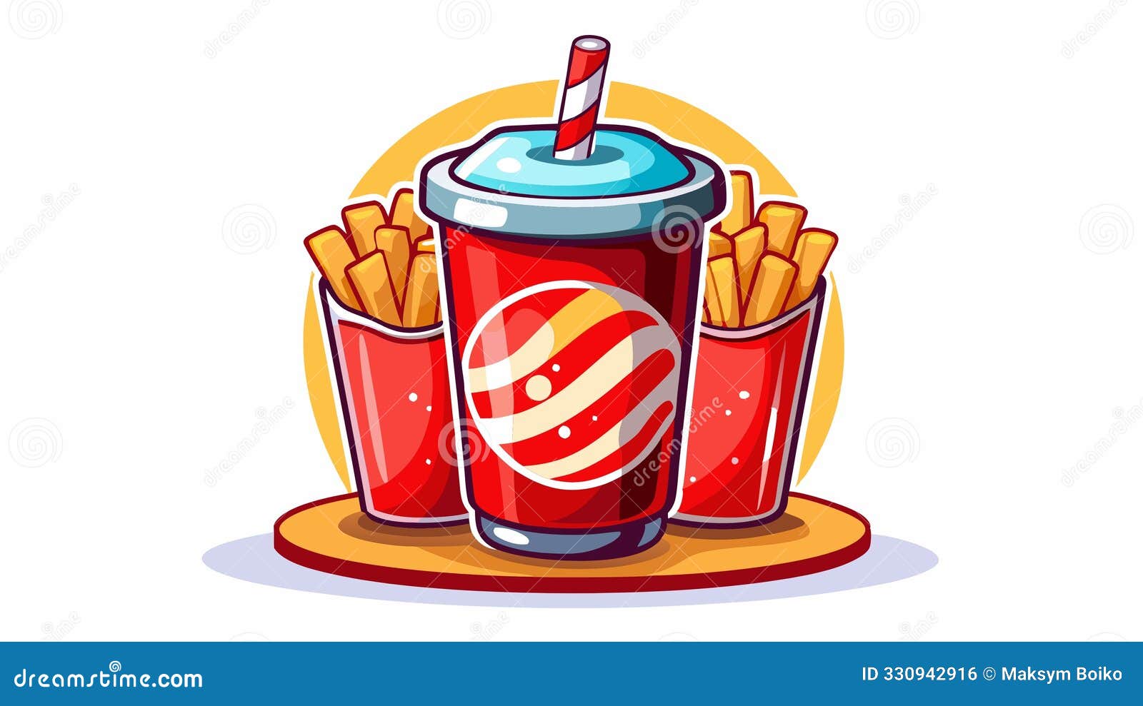 Fast Food Cola Isolated on White Stock Vector - Illustration of roll ...