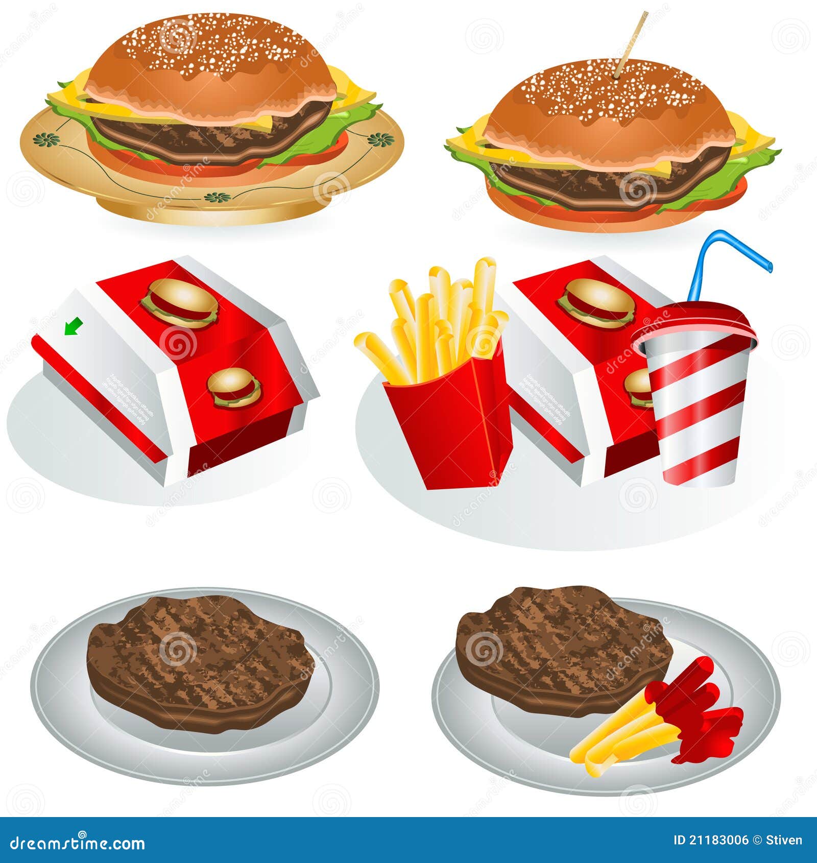 Fast food collection 1 stock vector. Illustration of meal - 21183006