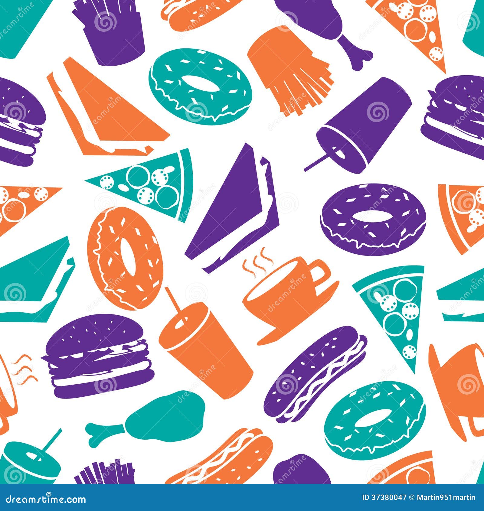 Fast Food Color Pattern Eps10 Stock Illustration - Illustration of ...