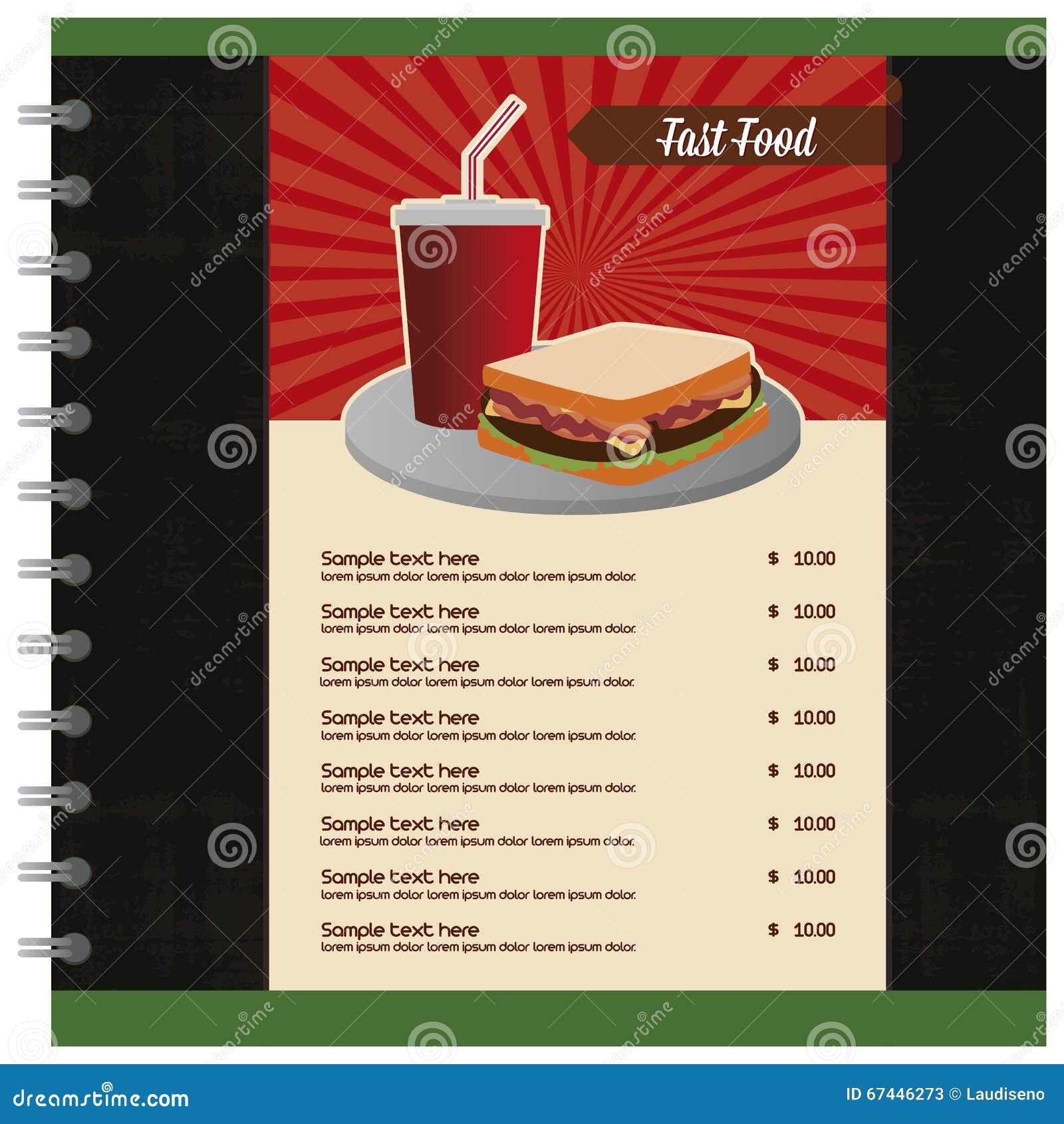 Fast food stock illustration. Illustration of colorful - 67446273